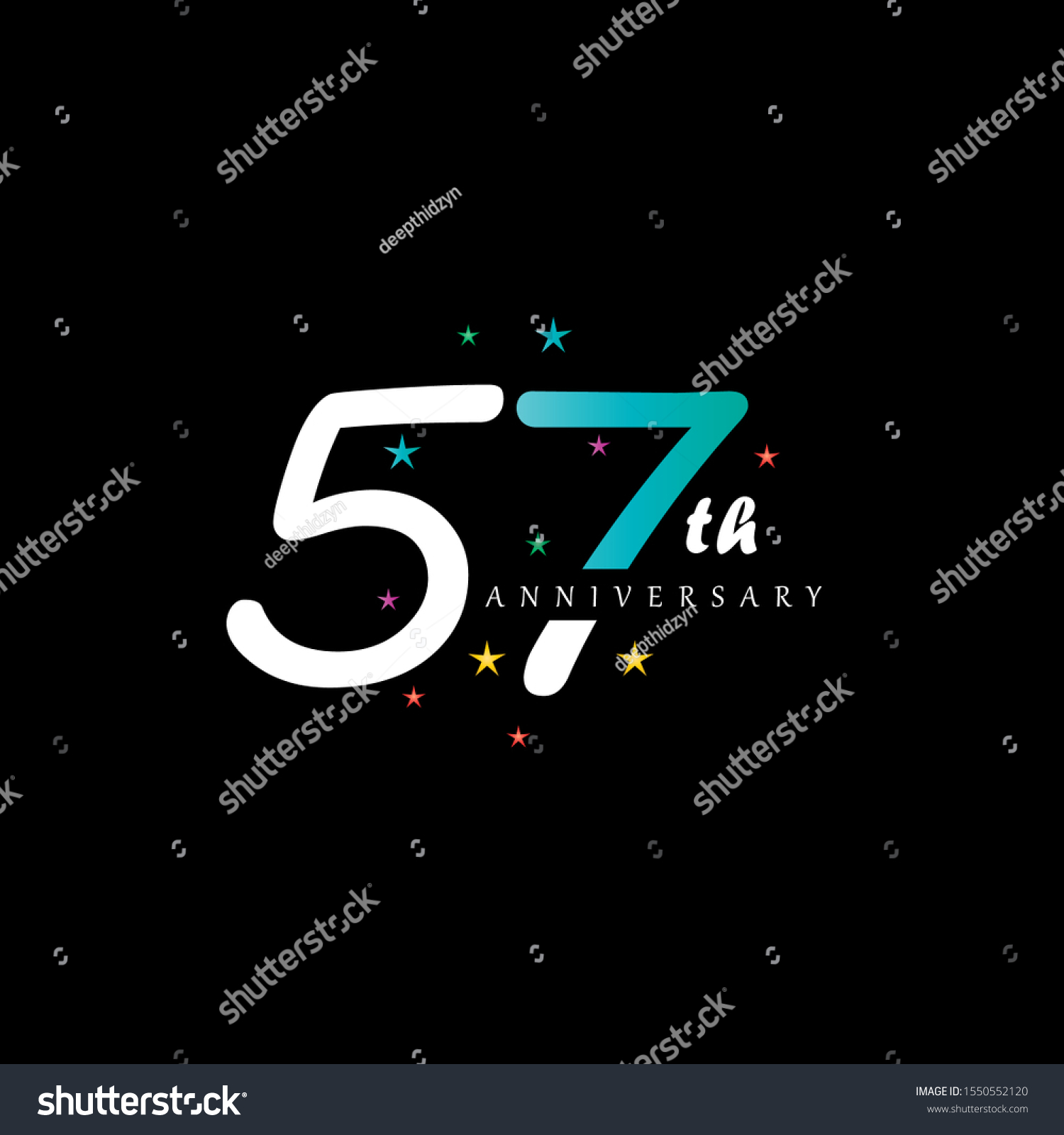 57th Anniversary Logo Design Template Stock Vector (Royalty Free ...