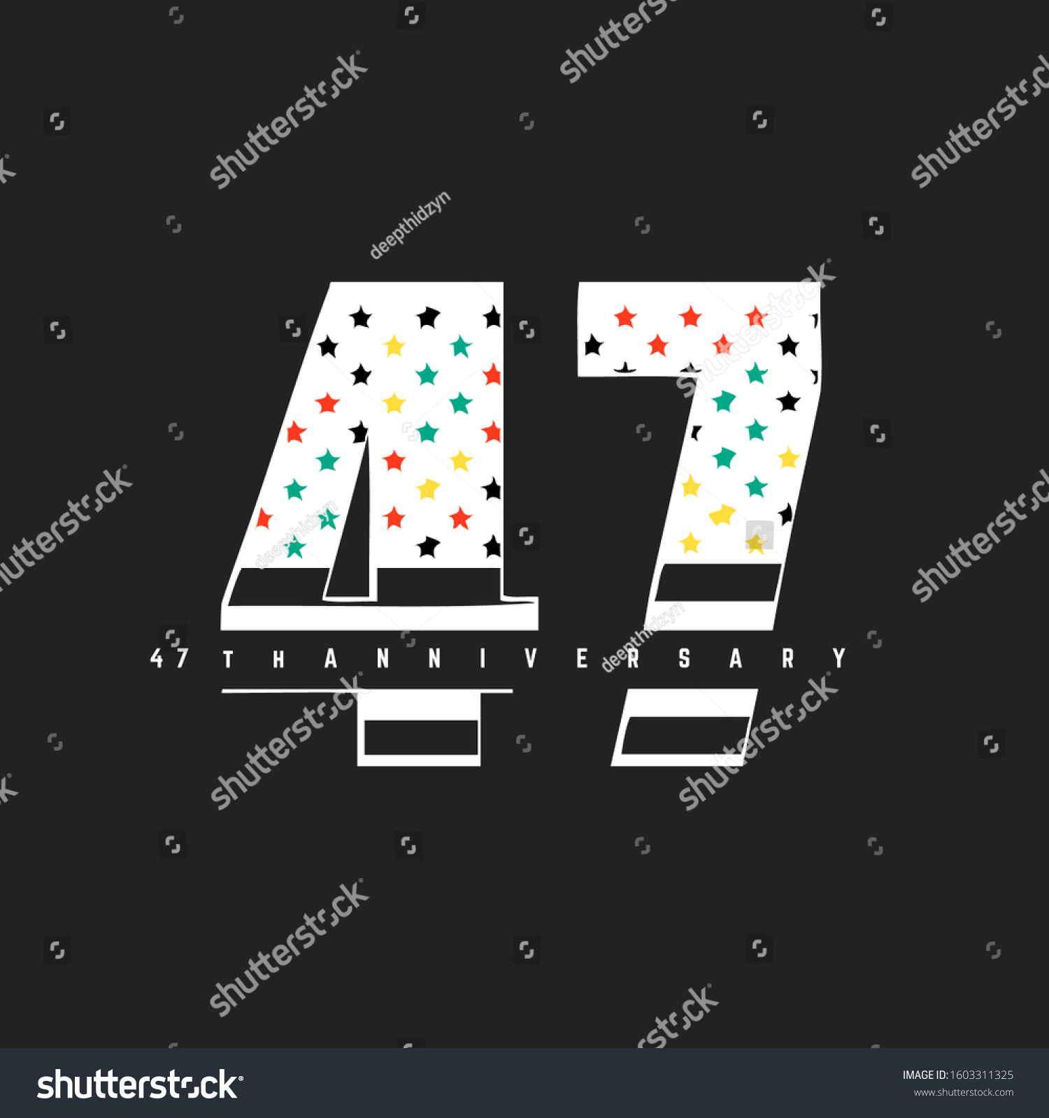 47th Anniversary Logo Design Template Stock Vector (Royalty Free ...