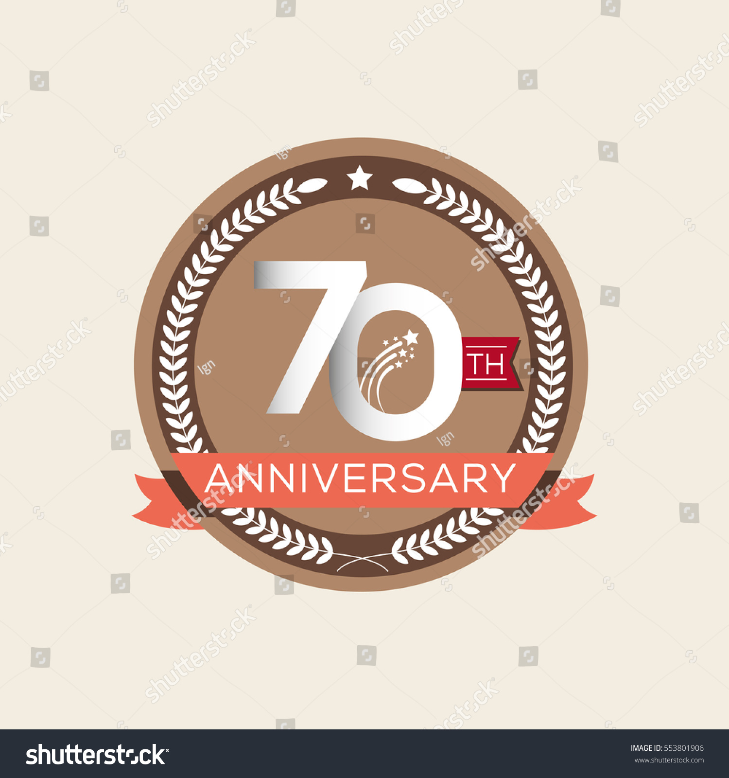 70th Anniversary Logo Design Template Stock Vector (Royalty Free) 553801906