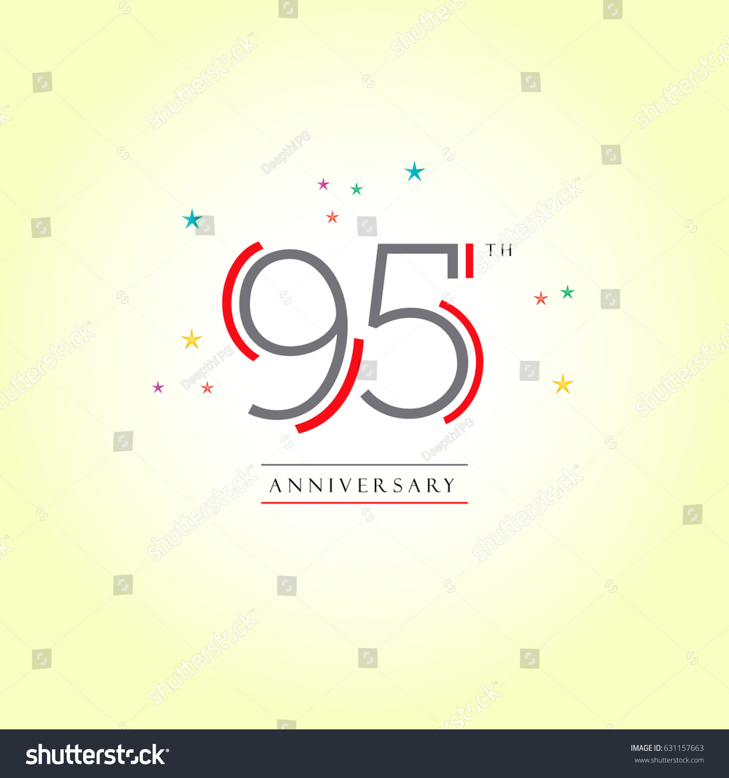 95th Anniversary Logo Design Template Stock Vector (Royalty Free ...