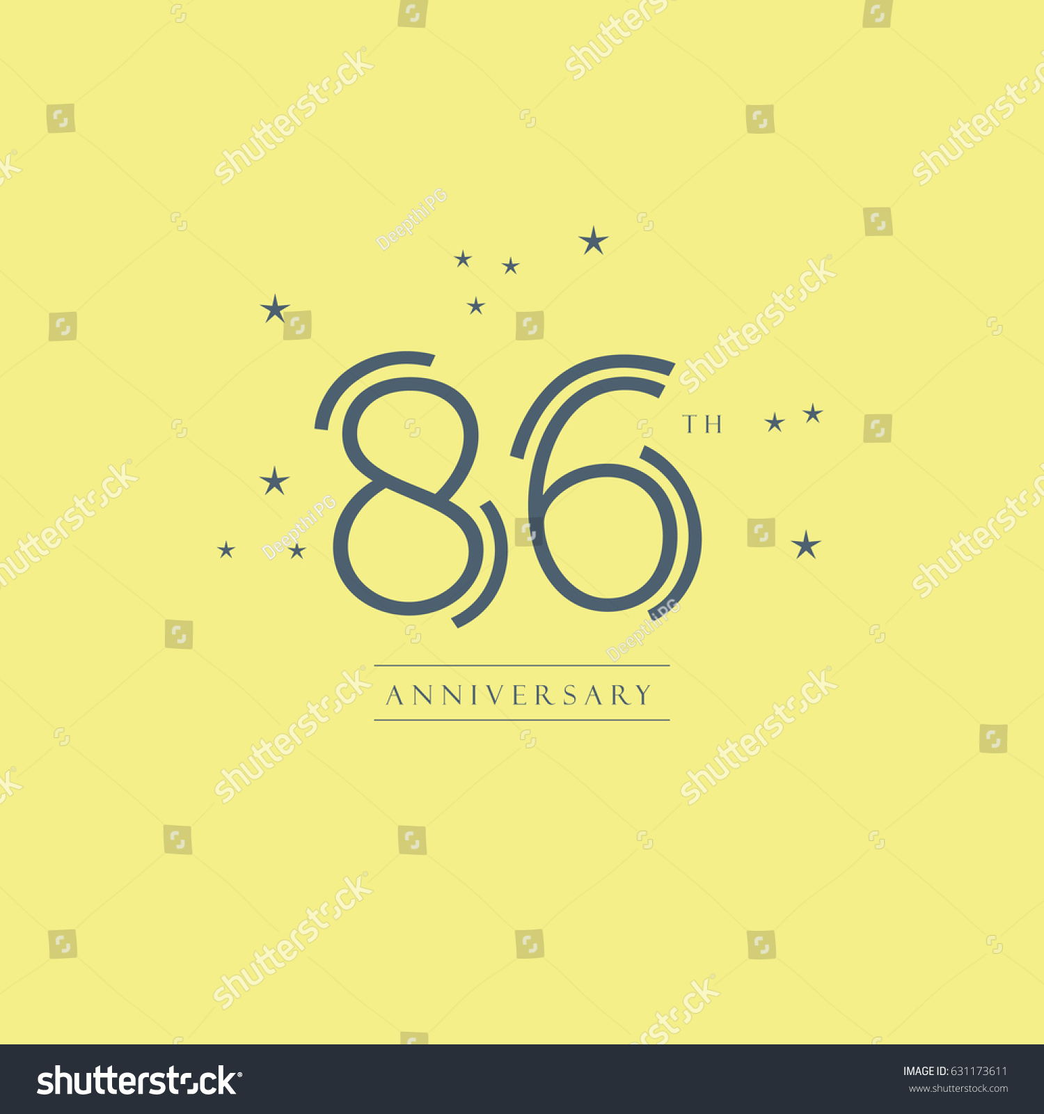 86th Anniversary Logo Design Template: vetor stock (livre de direitos ...