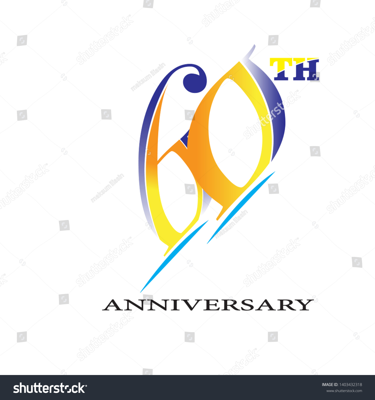 60 Th Anniversary Logo Design Vector Stock Vector (Royalty Free ...