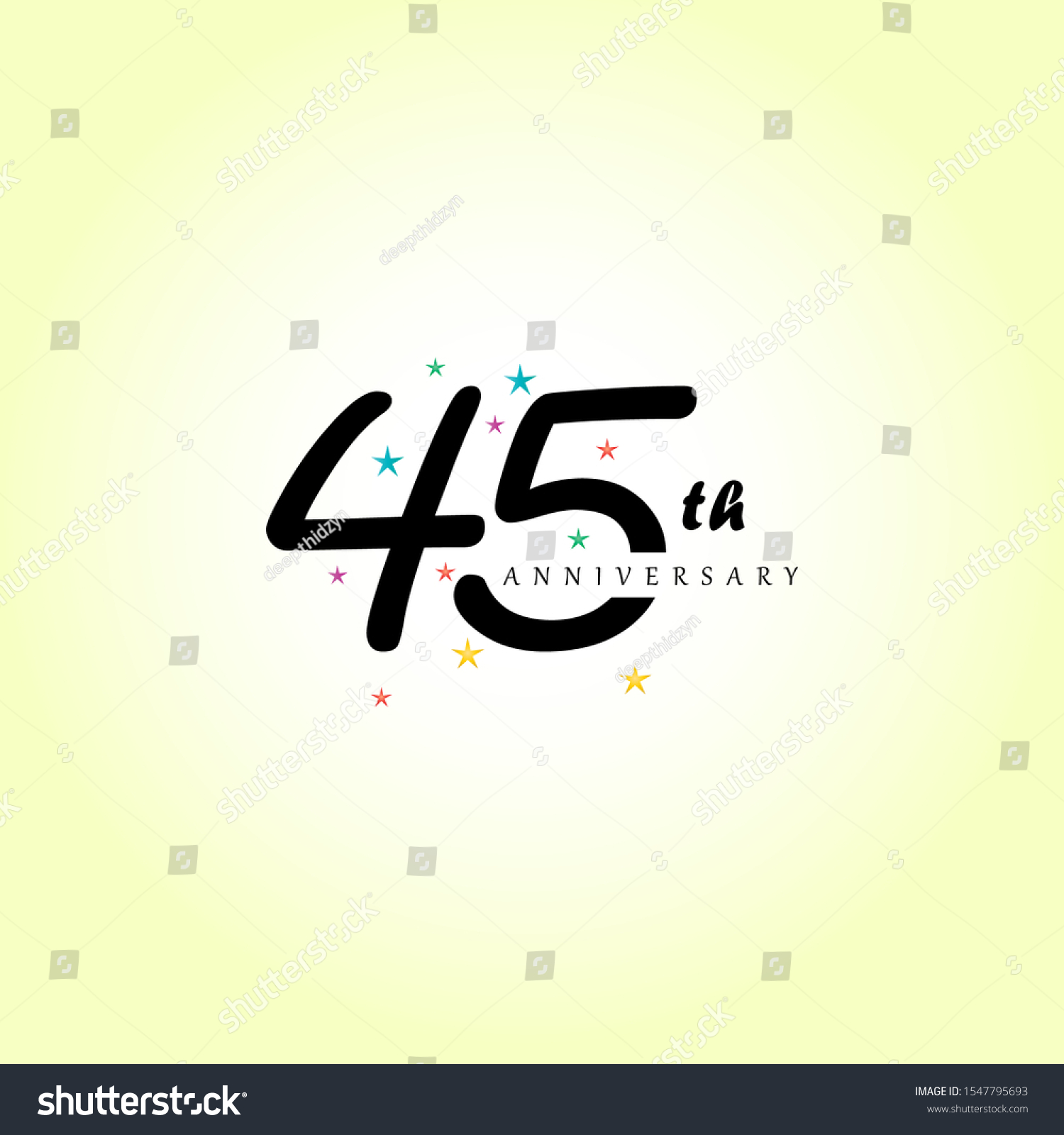 45th Anniversary Logo Design Vector Template: vector de stock (libre de ...