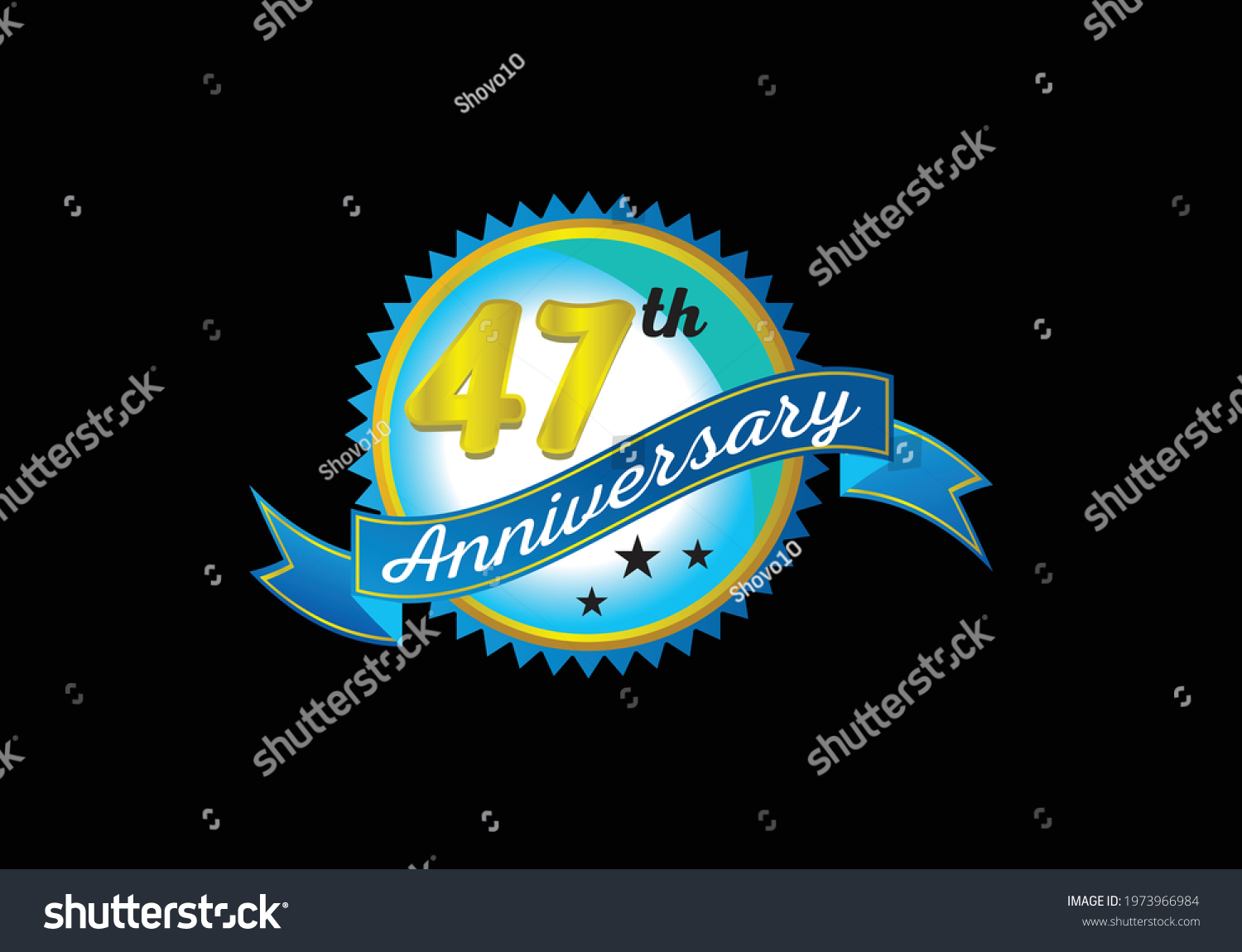 47th Anniversary Logo Design Vector Template Stock Vector (Royalty Free ...