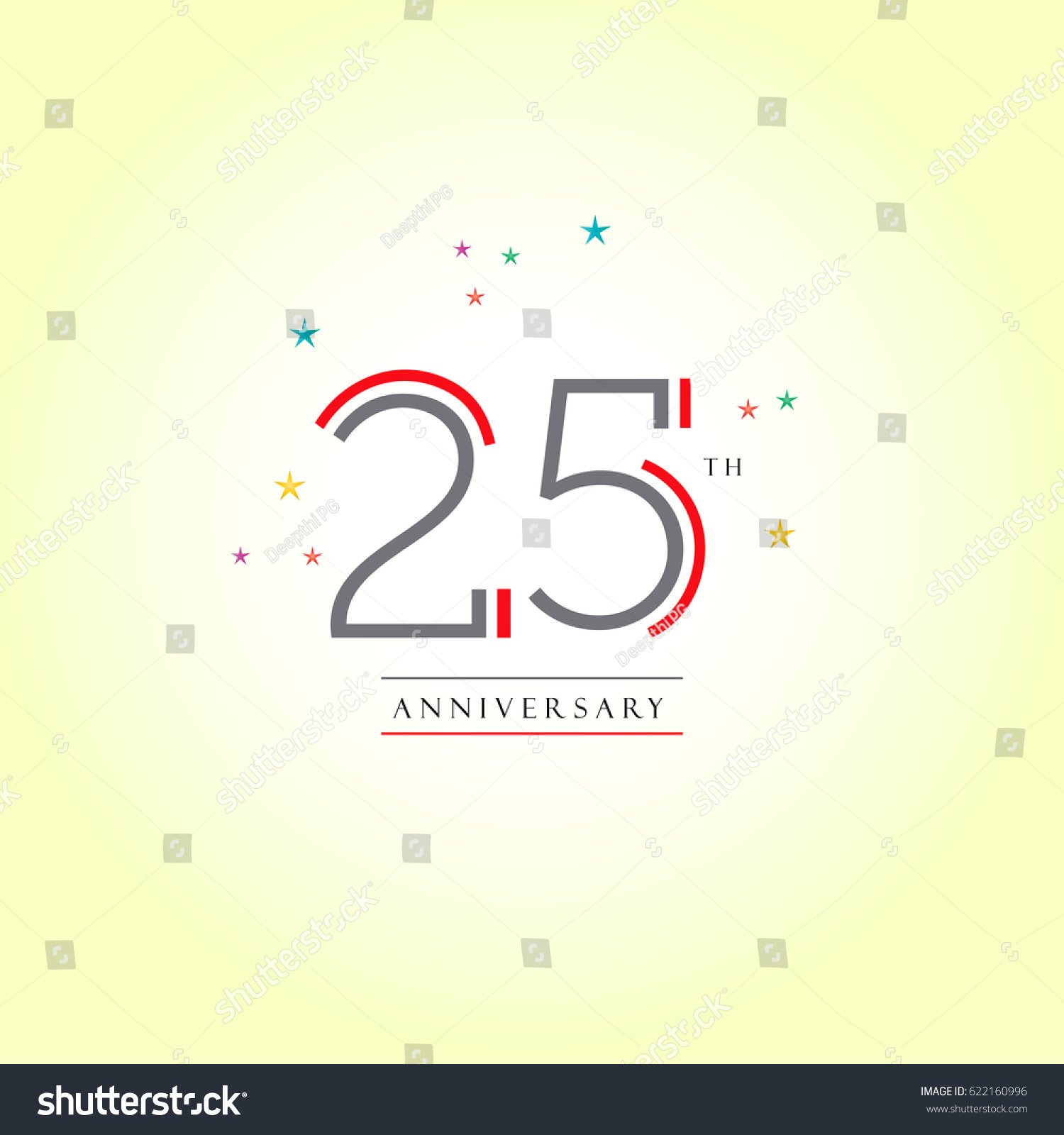 25th Anniversary Logo Design Vector Template Stock Vector (Royalty Free ...