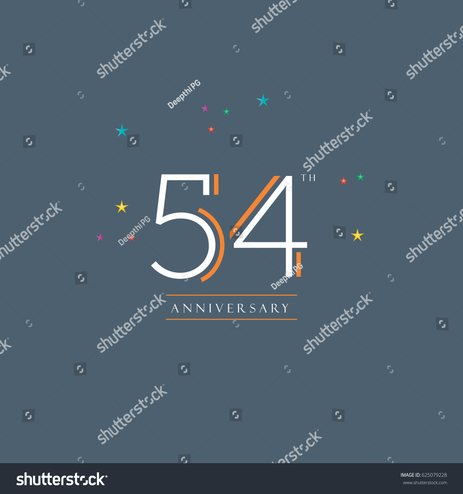 54th Anniversary Logo Symbol Vector Element Stock Vector (Royalty Free ...