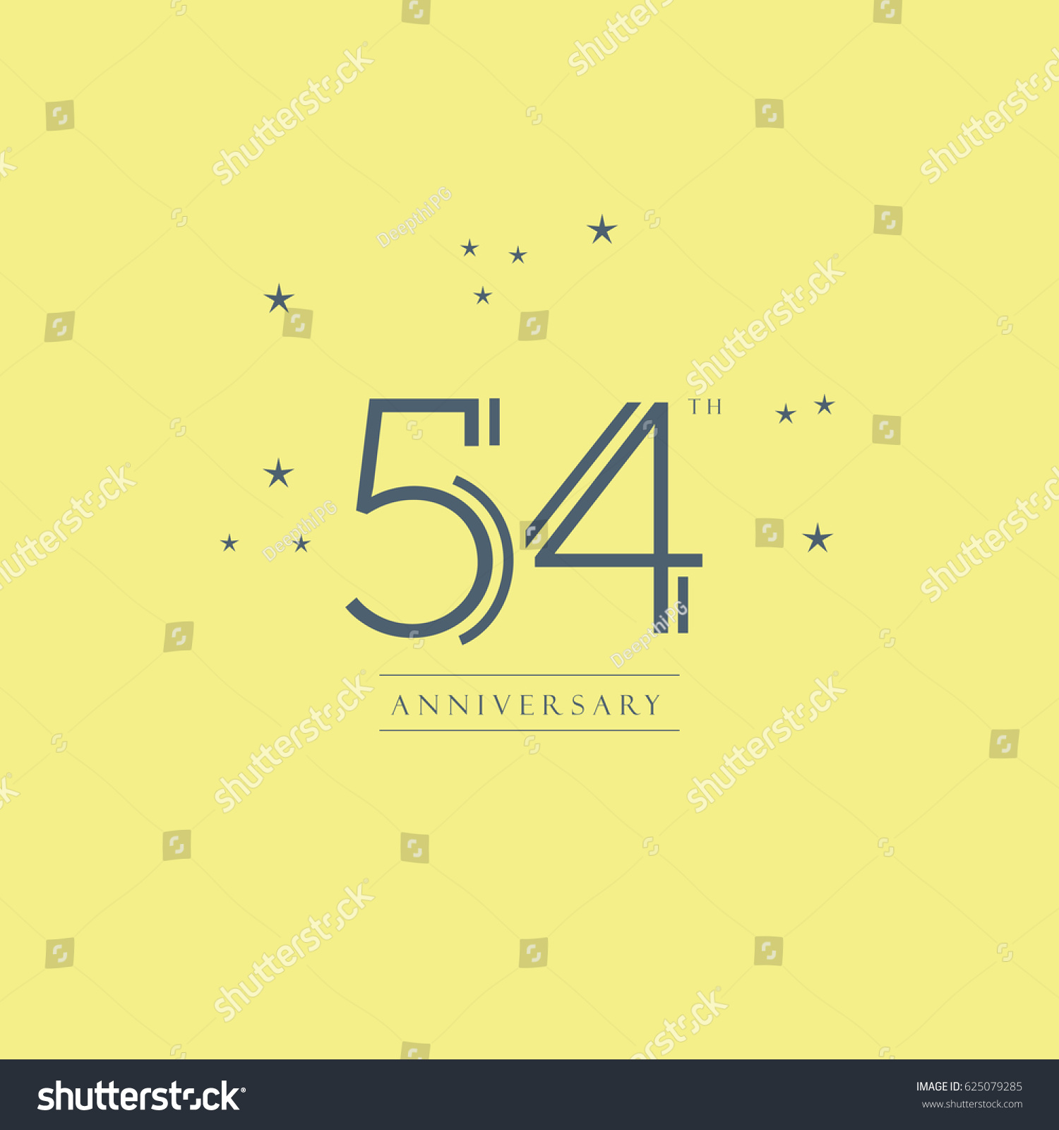 54th Anniversary Logo Symbol Vector Element: vector de stock (libre de ...