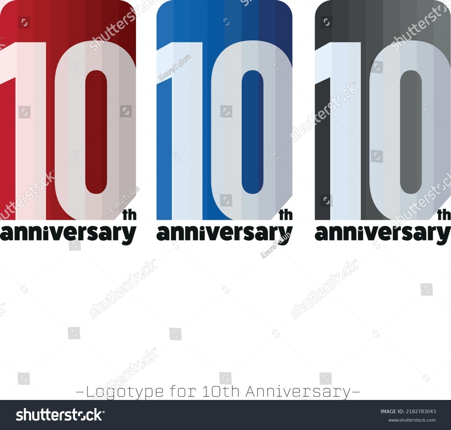 10th Anniversary Logo Type 10th Logo Stock Vector (Royalty Free ...