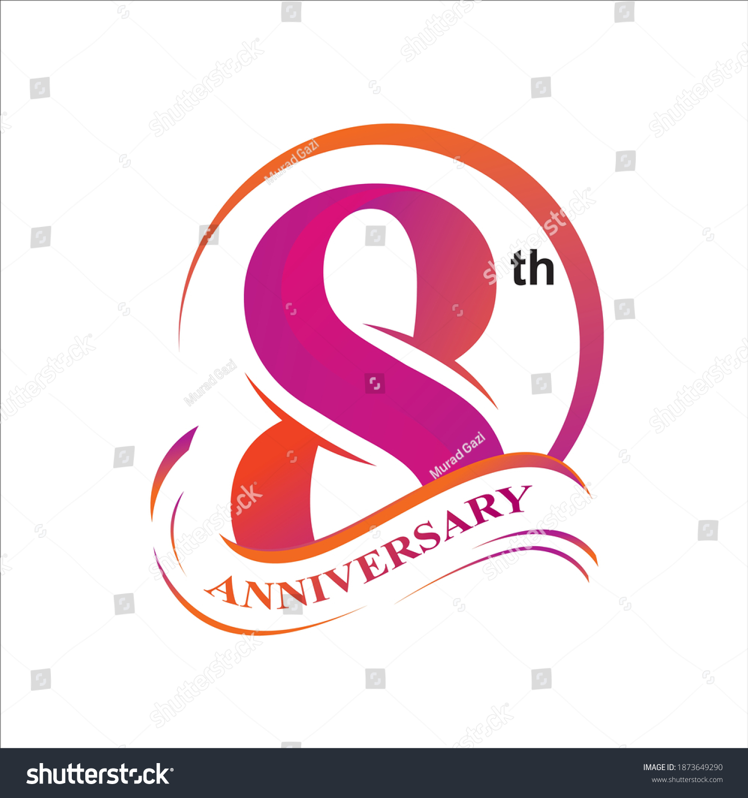 Création vectorielle du logo du 8e : image vectorielle de stock (libre ...