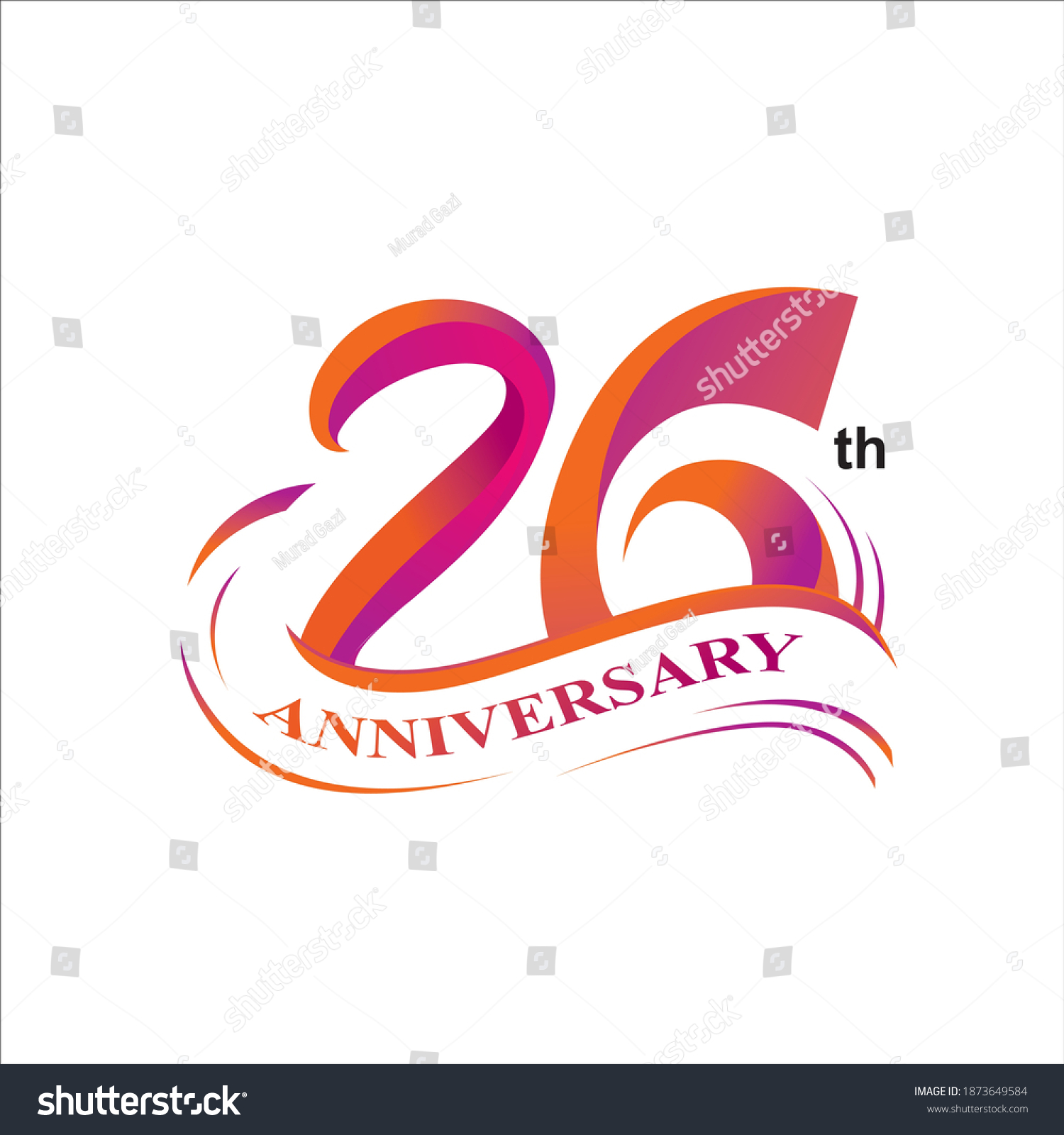 26th Anniversary Logo Vector Design Stock Vector (Royalty Free) 1873649584