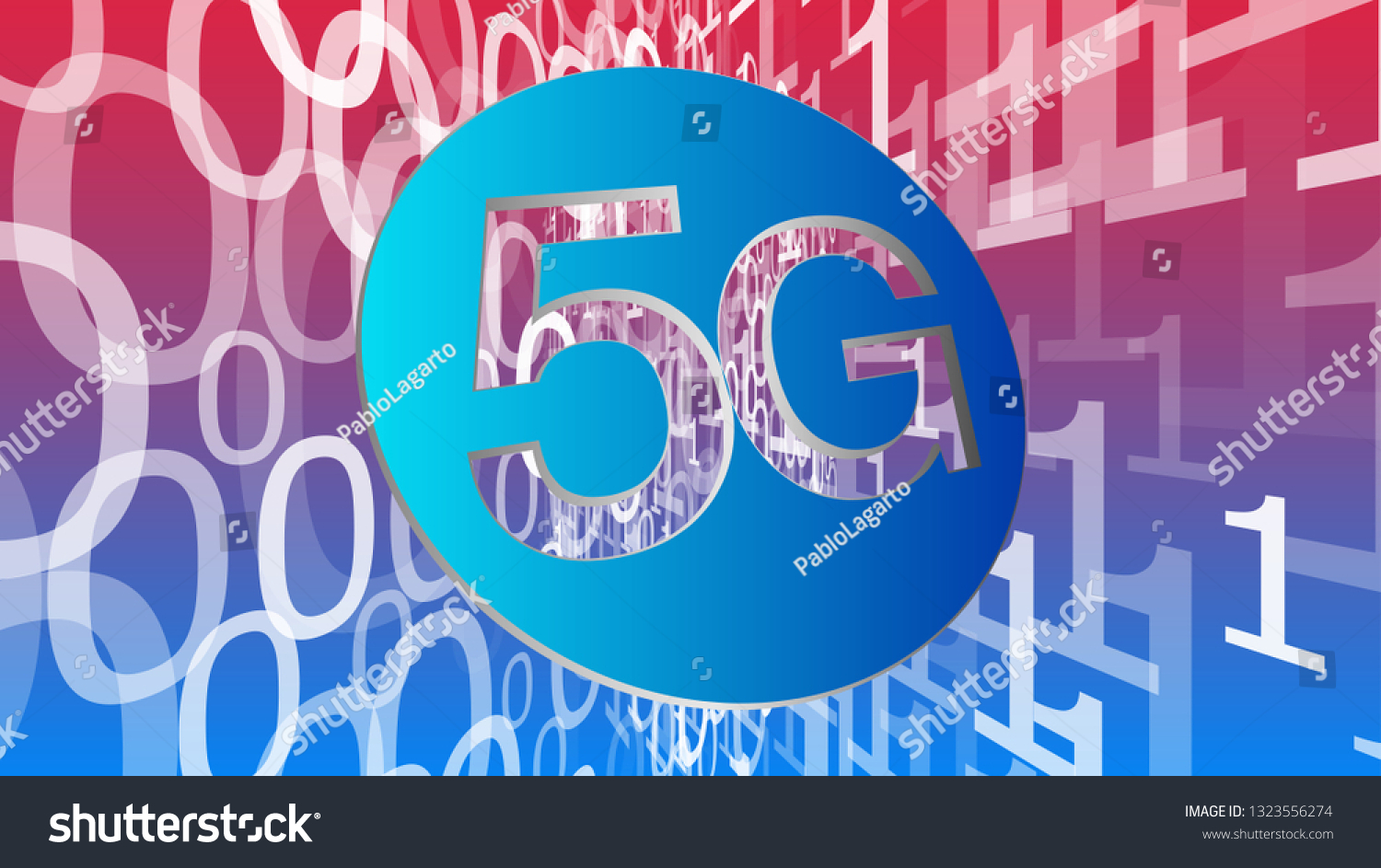 5th Generation Mobile Networks Binary Code Stock Vector Royalty Free
