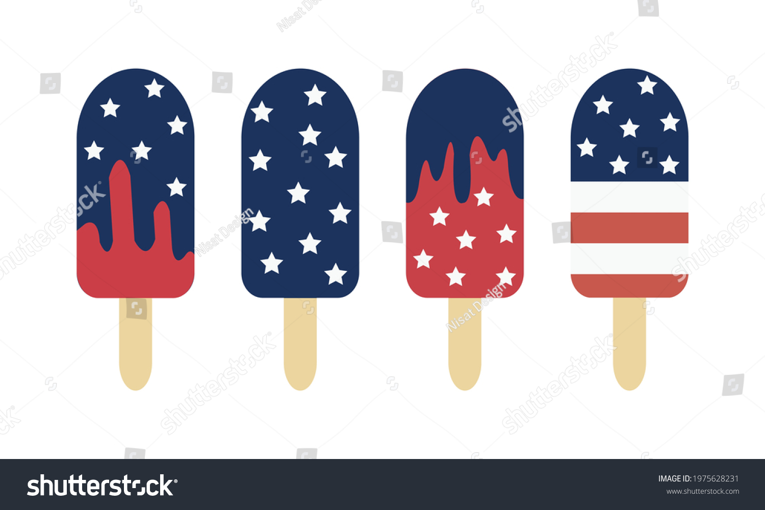 4th July Popsicle Red White Blue Stock Vector (Royalty Free) 1975628231 ...