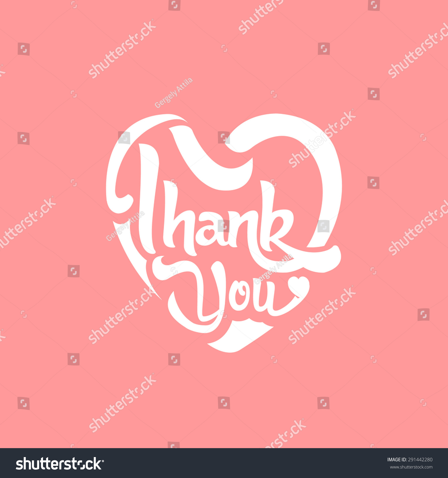 Thank You Heart Shaped Typographical Design Stock Vector (Royalty Free ...
