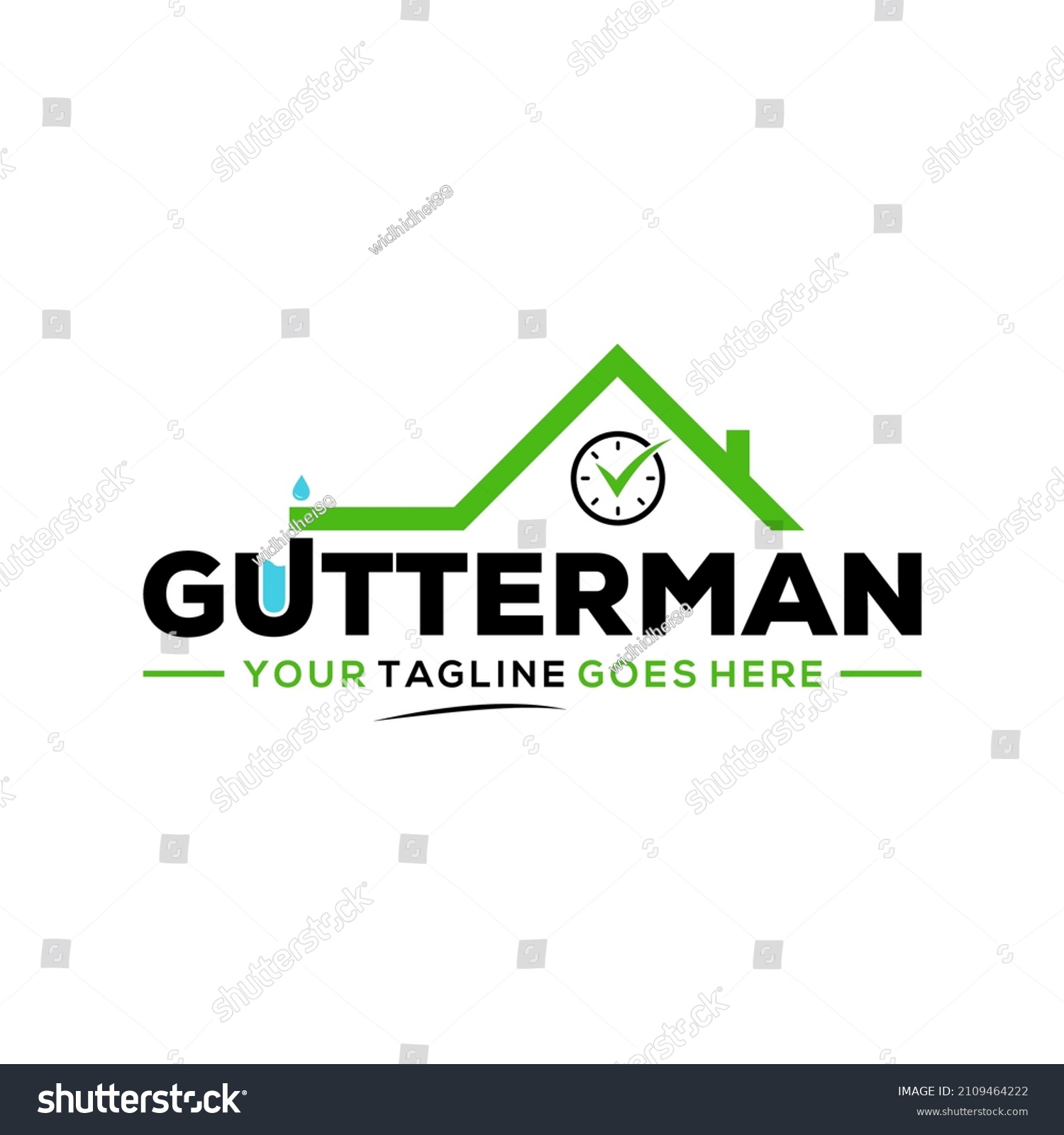 Gutter Service Logo Design Concept Stock Vector (Royalty Free) 2109464222