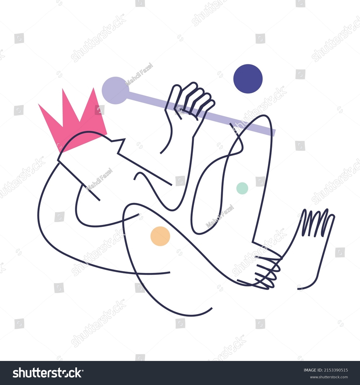 Magic King Line Art Vector Stock Vector (Royalty Free) 2153390515 ...