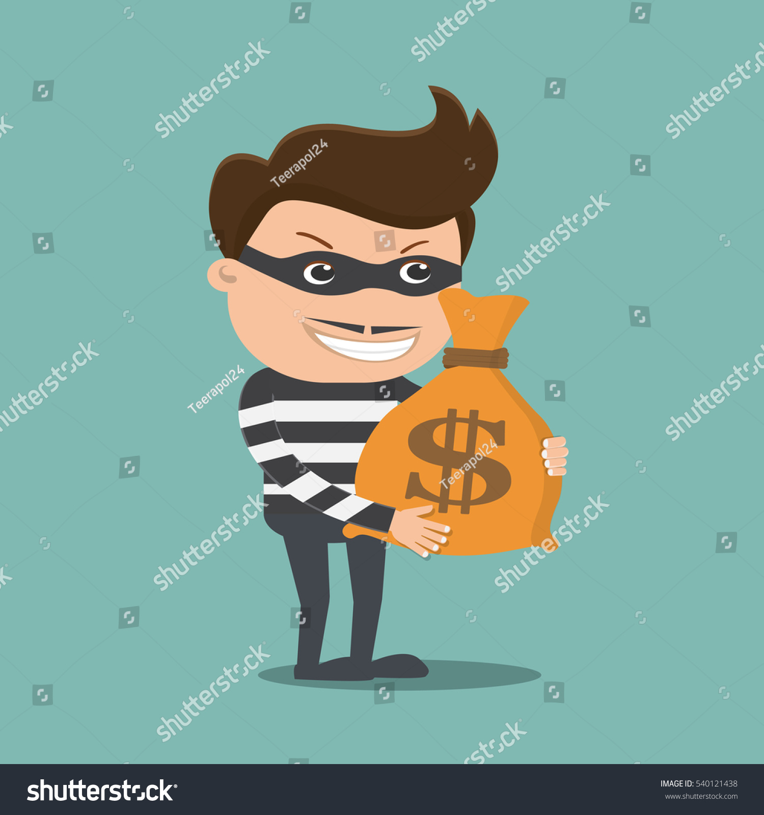 Thief Holding Money Bag Vector Illustration Stock Vector (Royalty Free ... Thief Holding Money Bag Vector Illustration Stock Vector (Royalty Free ...