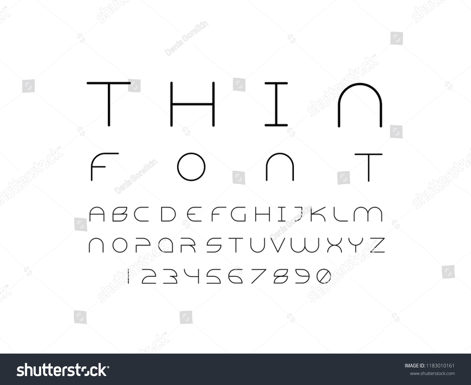 Thin Font Vector Alphabet Letters Typeface Stock Vector (Royalty Free ...