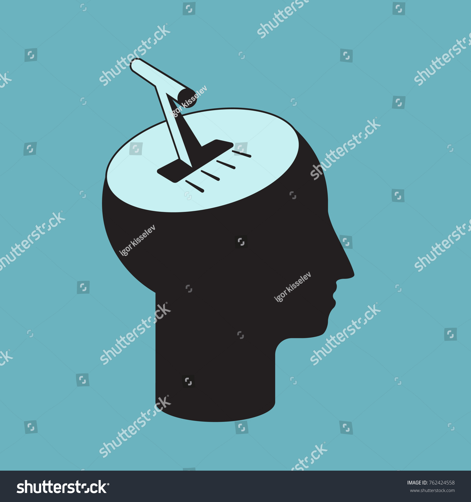 Thinking Shift Leverneutrally Positioned Brain Mode Stock Vector ...