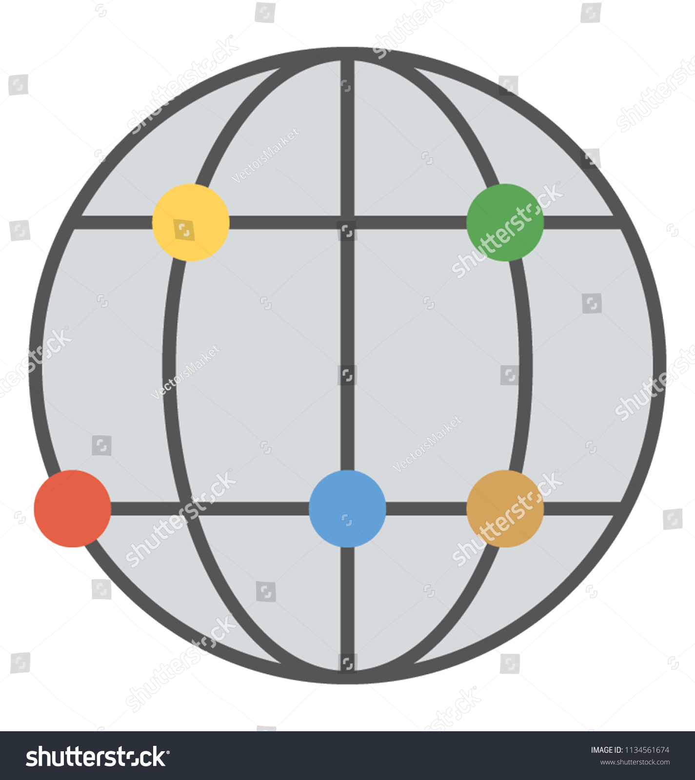 Three Dimensional Globe Presenting Digital Earth Stock Vector (Royalty ...
