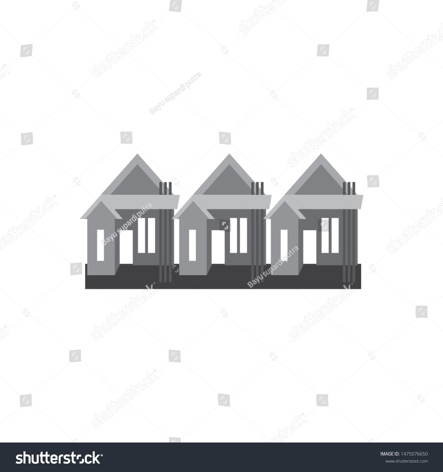 Three House Logo Vector Illustration Template Stock Vector (Royalty ...