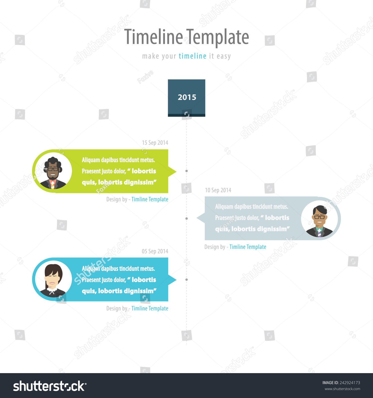 Timeline Infographic Avatar Vector Design Template Stock Vector ...