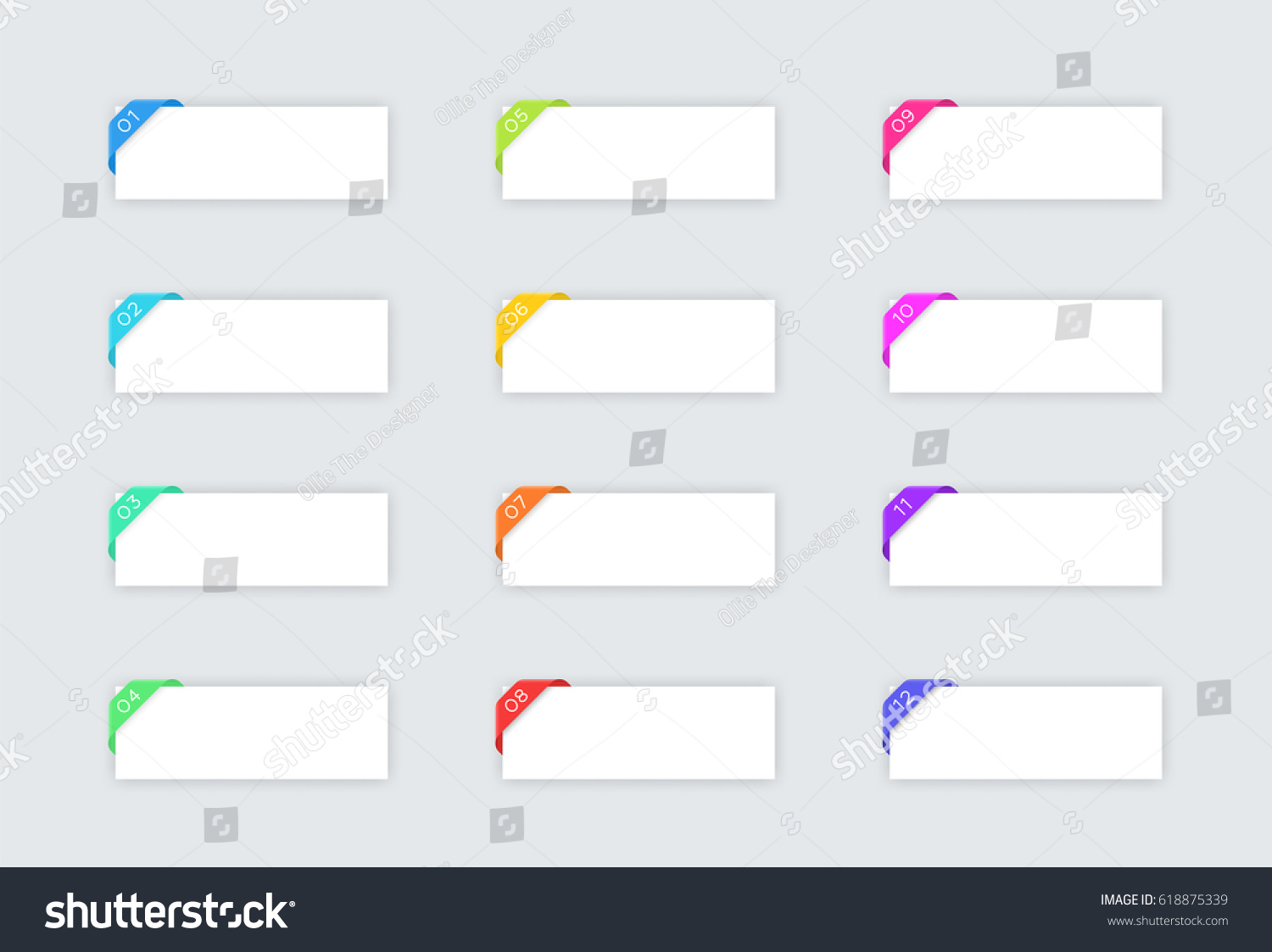 1 12 Simple White Vector Text Stock Vector (Royalty Free) 618875339 ...