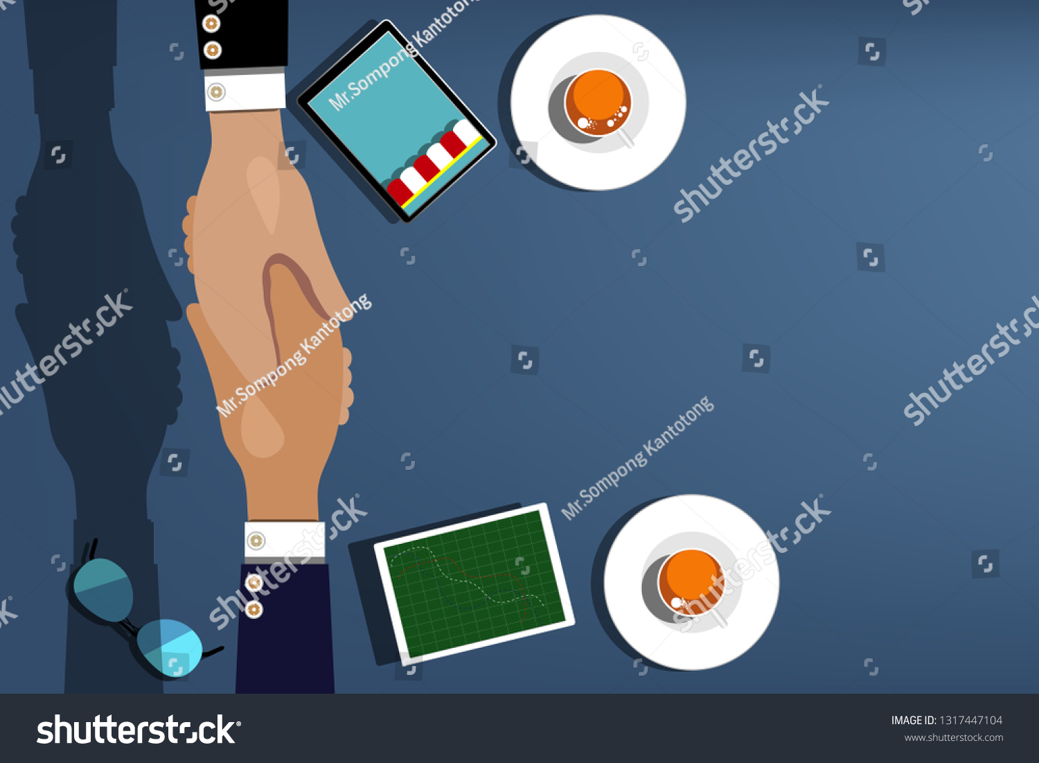 Top View Illustration View On Work: vector de stock (libre de regalías ...