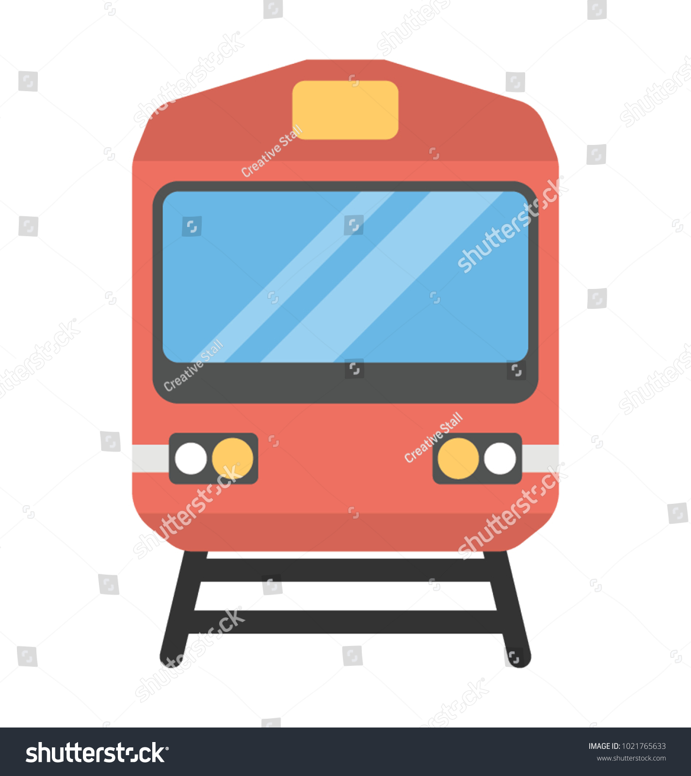 Train Retro Train On Track Vector Stock Vector (Royalty Free) 1021765633