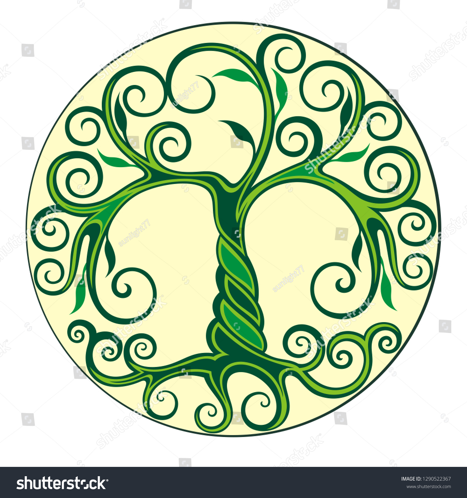 Tree Logo Illustration Vector Silhouette Stock Vector (Royalty Free ...