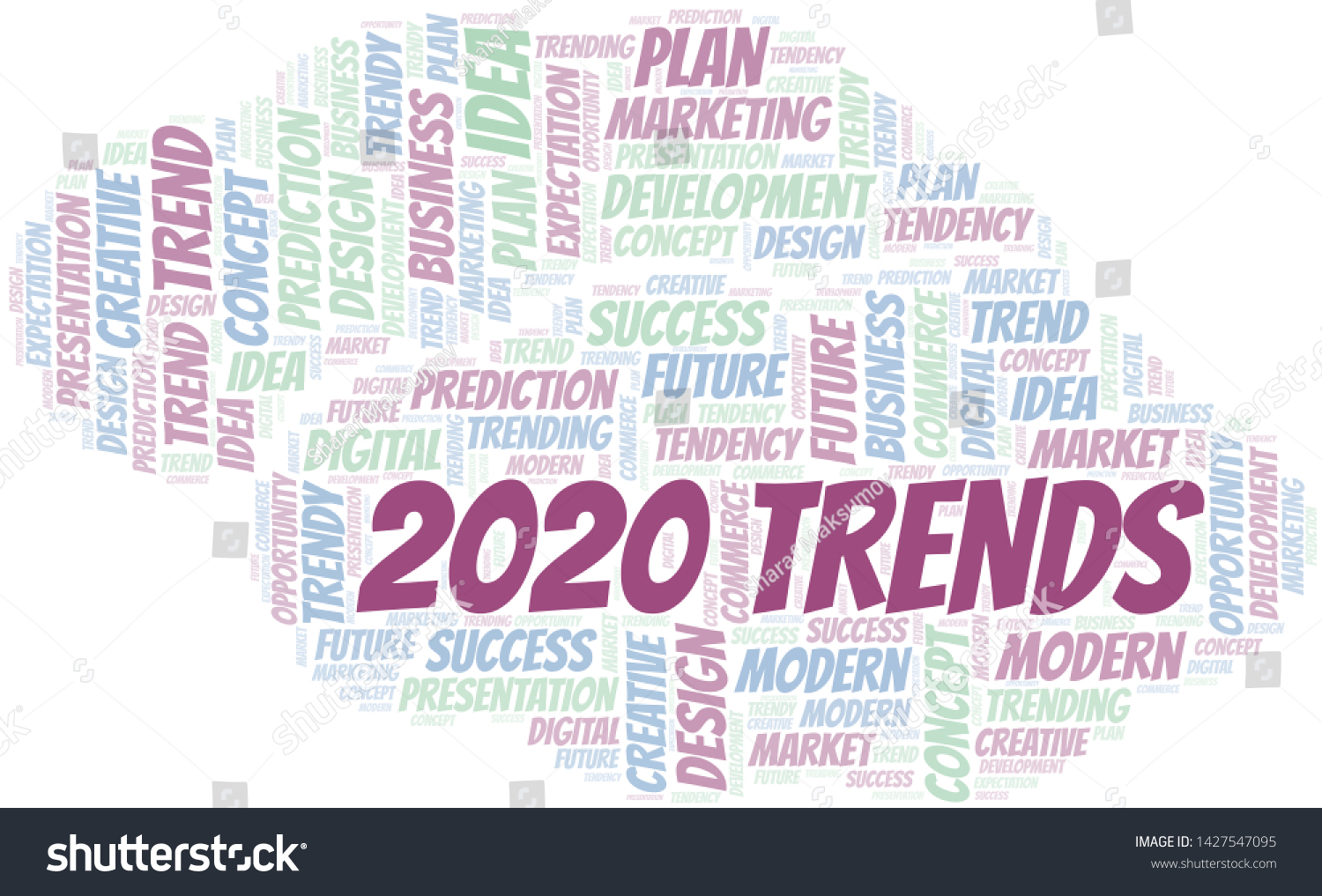 2020 Trends Word Cloud Wordcloud Made Stock Vector (Royalty Free ...