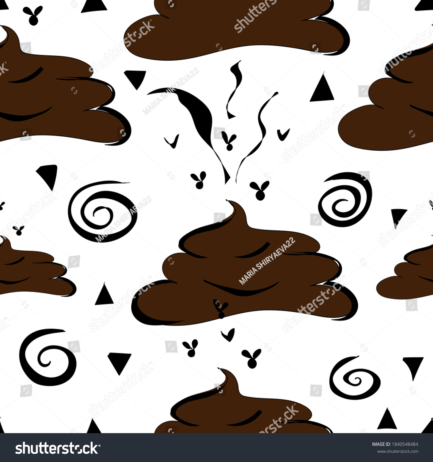 Trendy Poop Pattern Seamless Pattern Wallpaper Stock Vector (Royalty ...