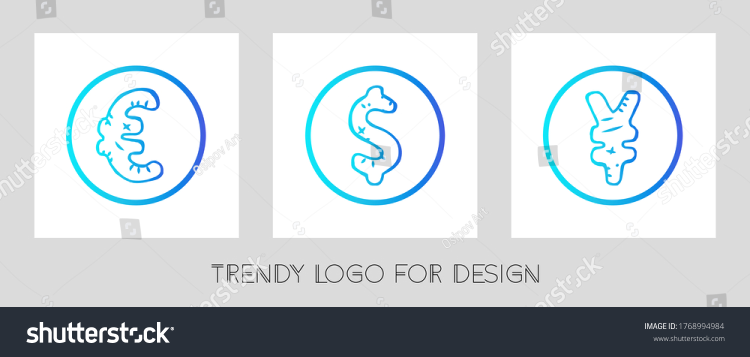 3 Trendy Vector Logos Design Stock Vector (Royalty Free) 1768994984 ...