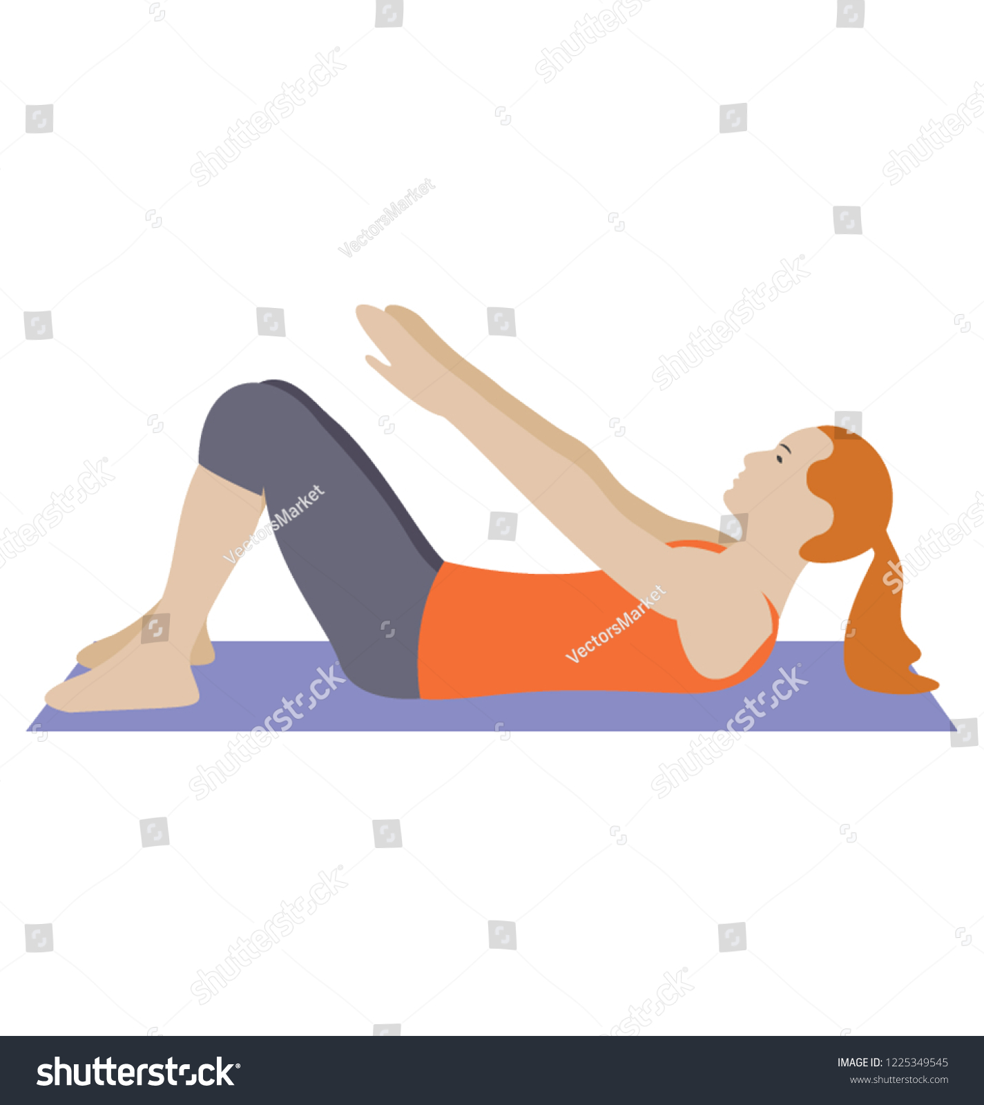 Tummy Exercise Flat Icon Design Exercise Stock Vector (Royalty Free ...