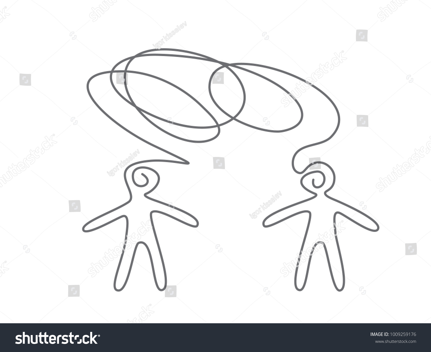 Two People Communicating Continuous Line Drawing Stock Vector (Royalty ...