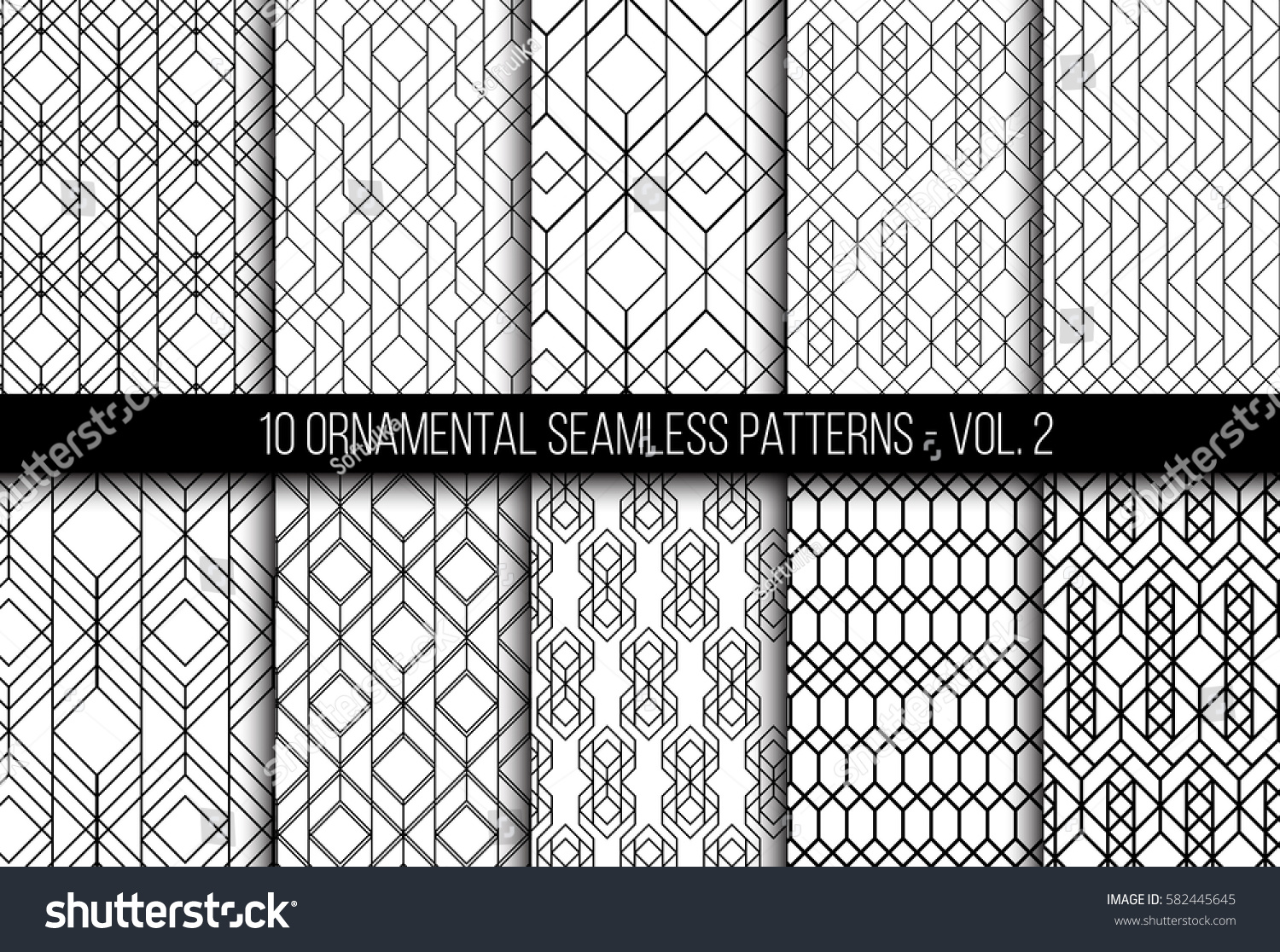 10 Universal Different Geometric Seamless Patterns Stock Vector ...