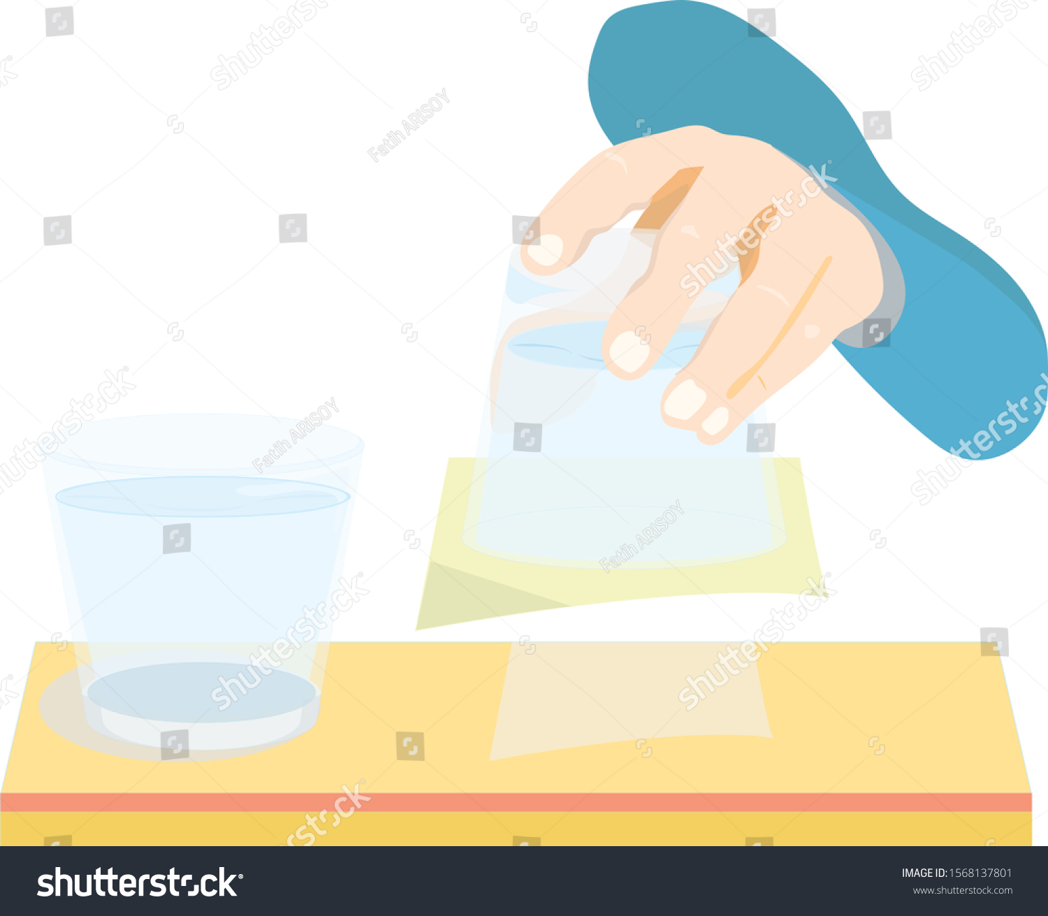 Upside Down Water Cup Experiment Stock Vector (Royalty Free) 1568137801 ...