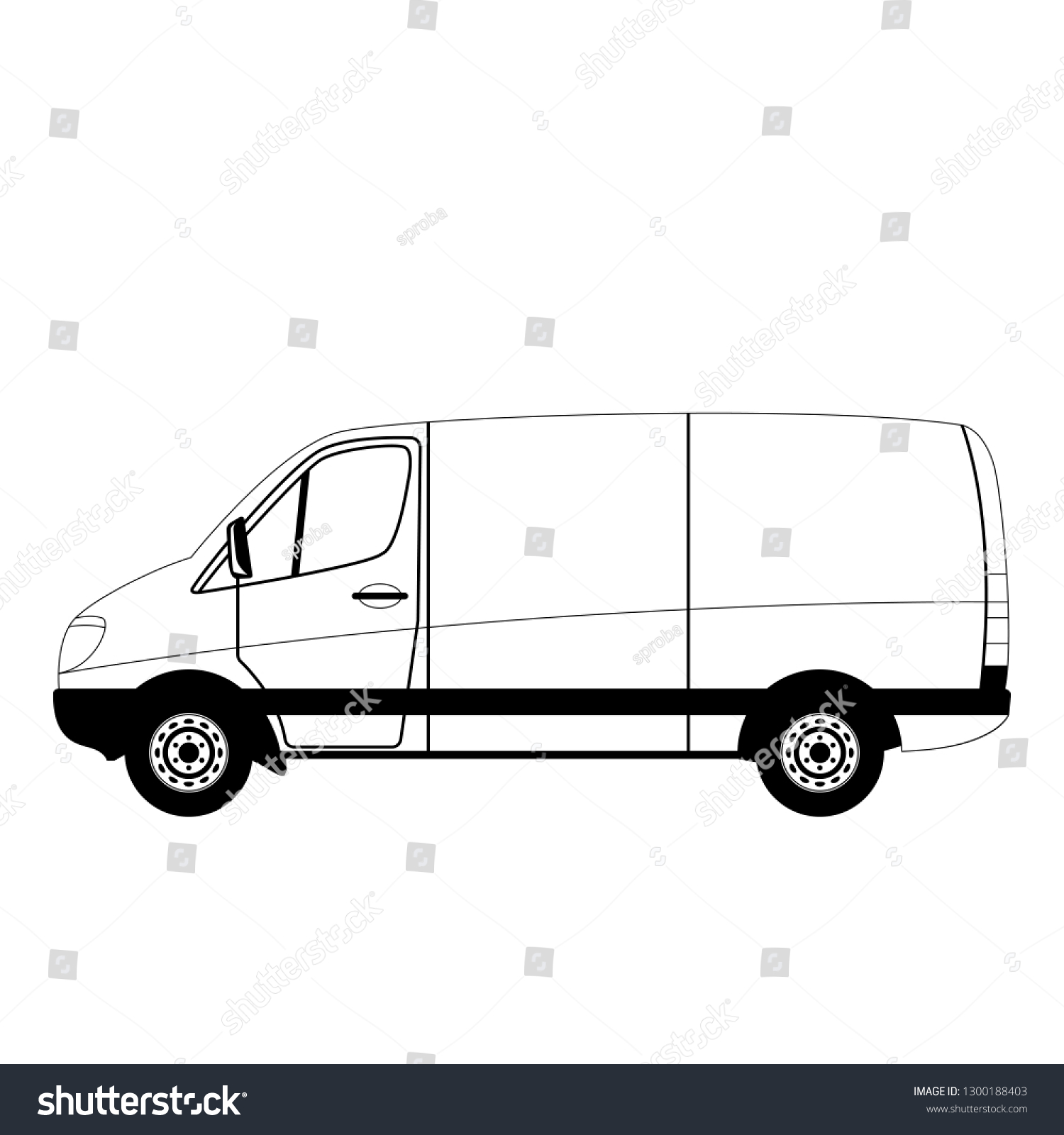 van car, 벡터 그림, 라이닝 그리기, 스톡 벡터(로열티 프리) 1300188403 | Shutterstock