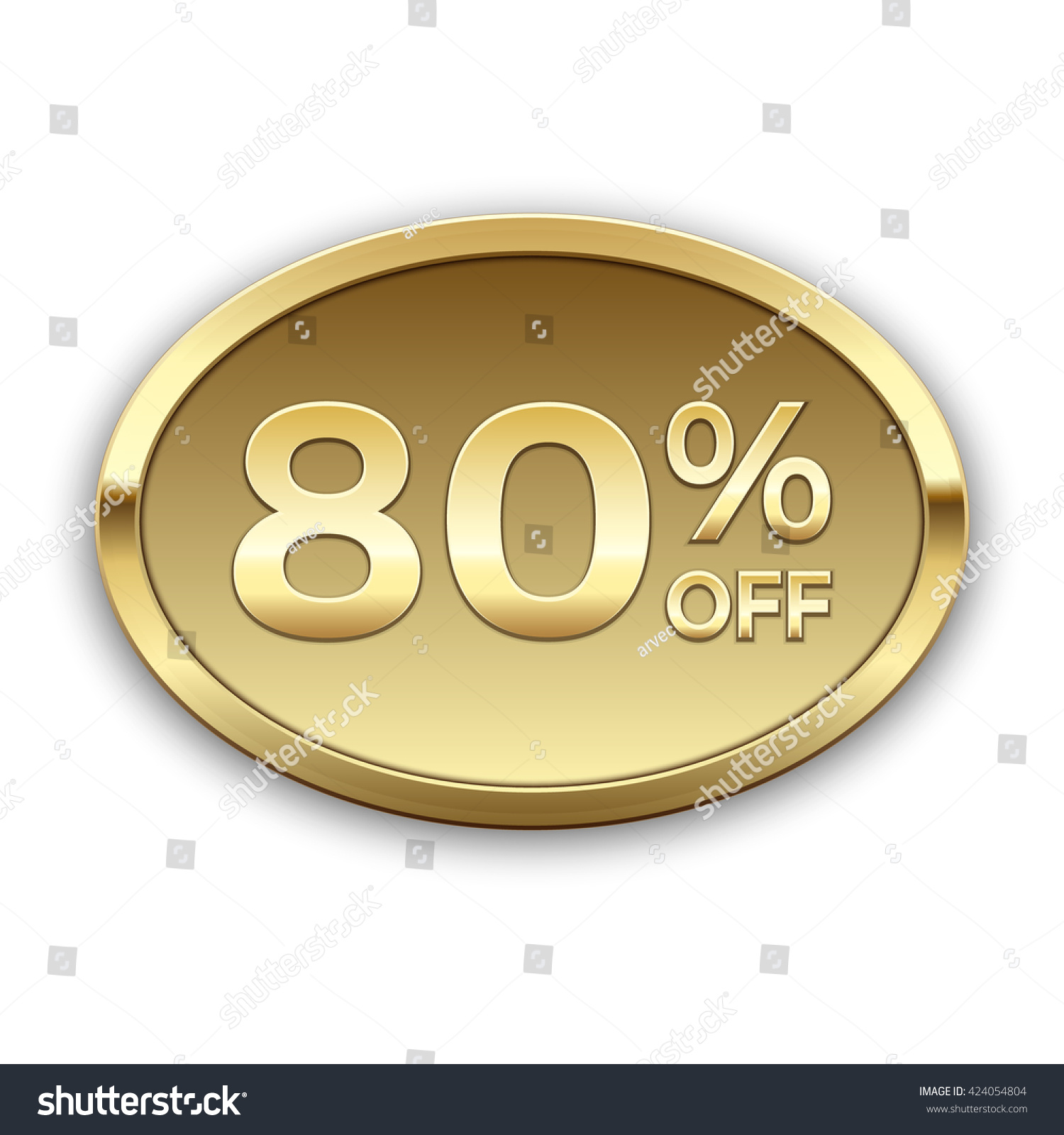 80 Vector Badge Gold Stock Vector (Royalty Free) 424054804
