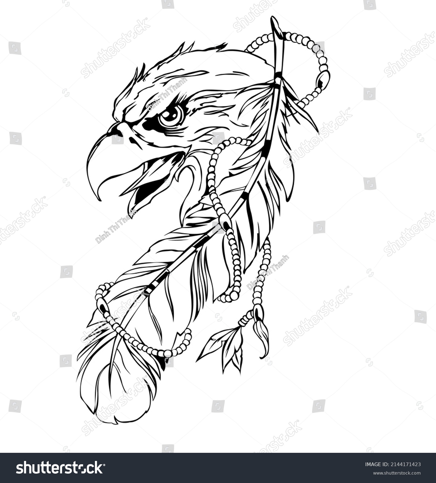Vector Bald Eagle Feather Stock Vector (Royalty Free) 2144171423 ...