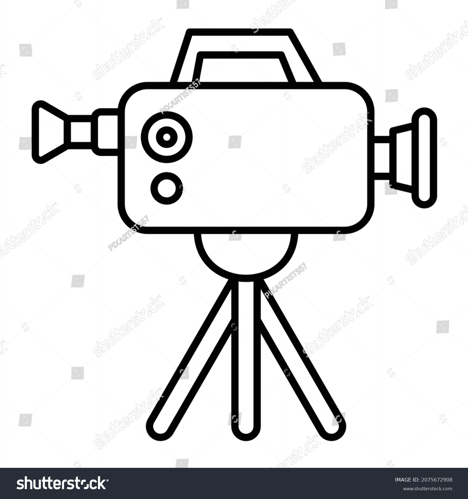Vector Camcorder Outline Icon Design Stock Vector (Royalty Free ...