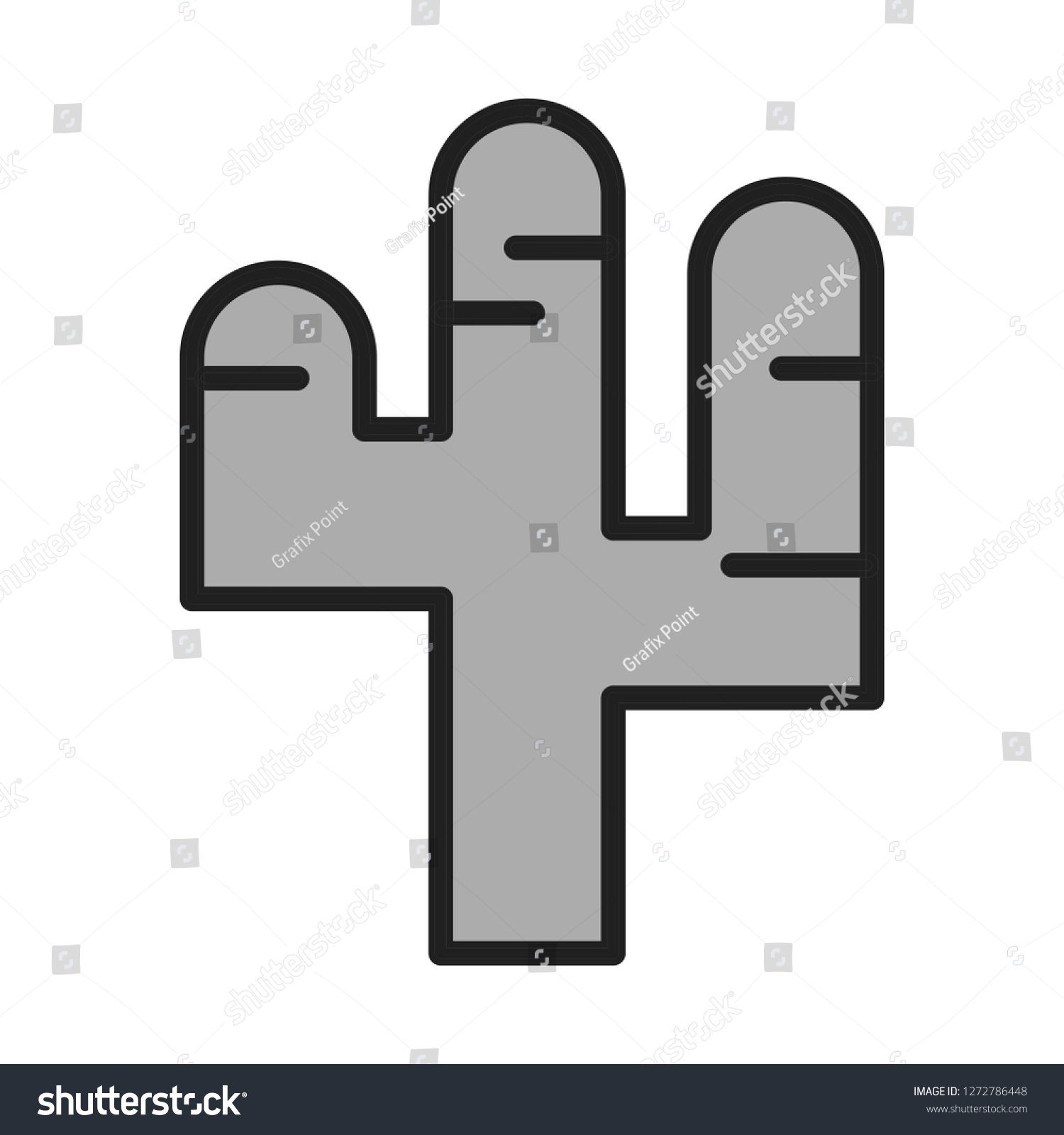 Vector Catcus Plant Icon Stock Vector (Royalty Free) 1272786448 ...