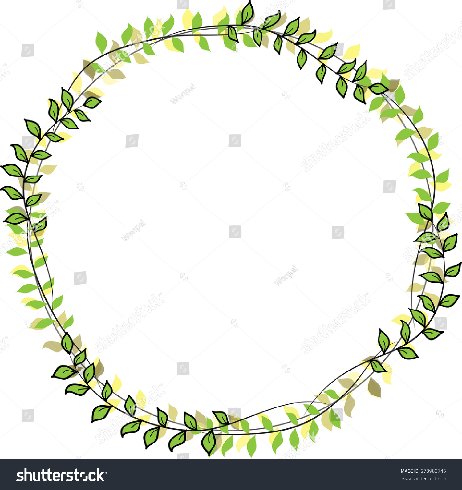 Vector Drawing Flowers Circle Frame Stock Vector 278983745 - Shutterstock