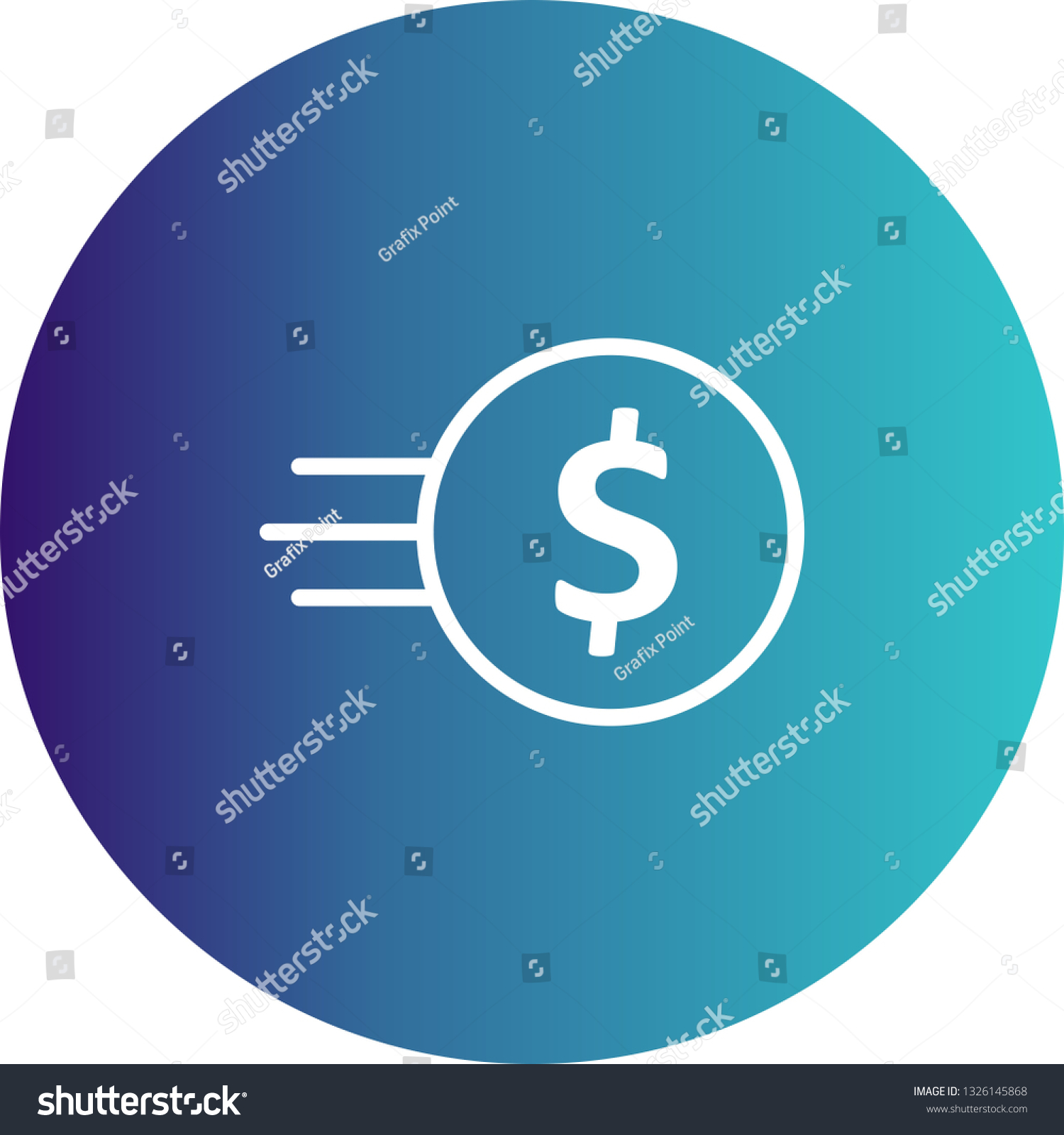 Vector Fast Coin Icon Stock Vector (Royalty Free) 1326145868