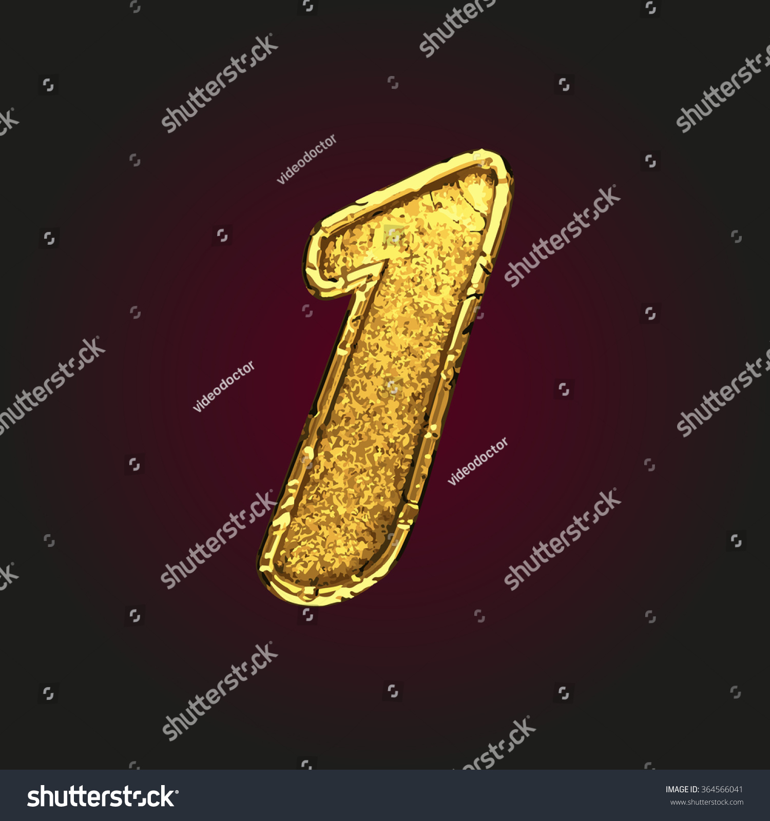 1 Vector Golden Letter Stock Vector (Royalty Free) 364566041