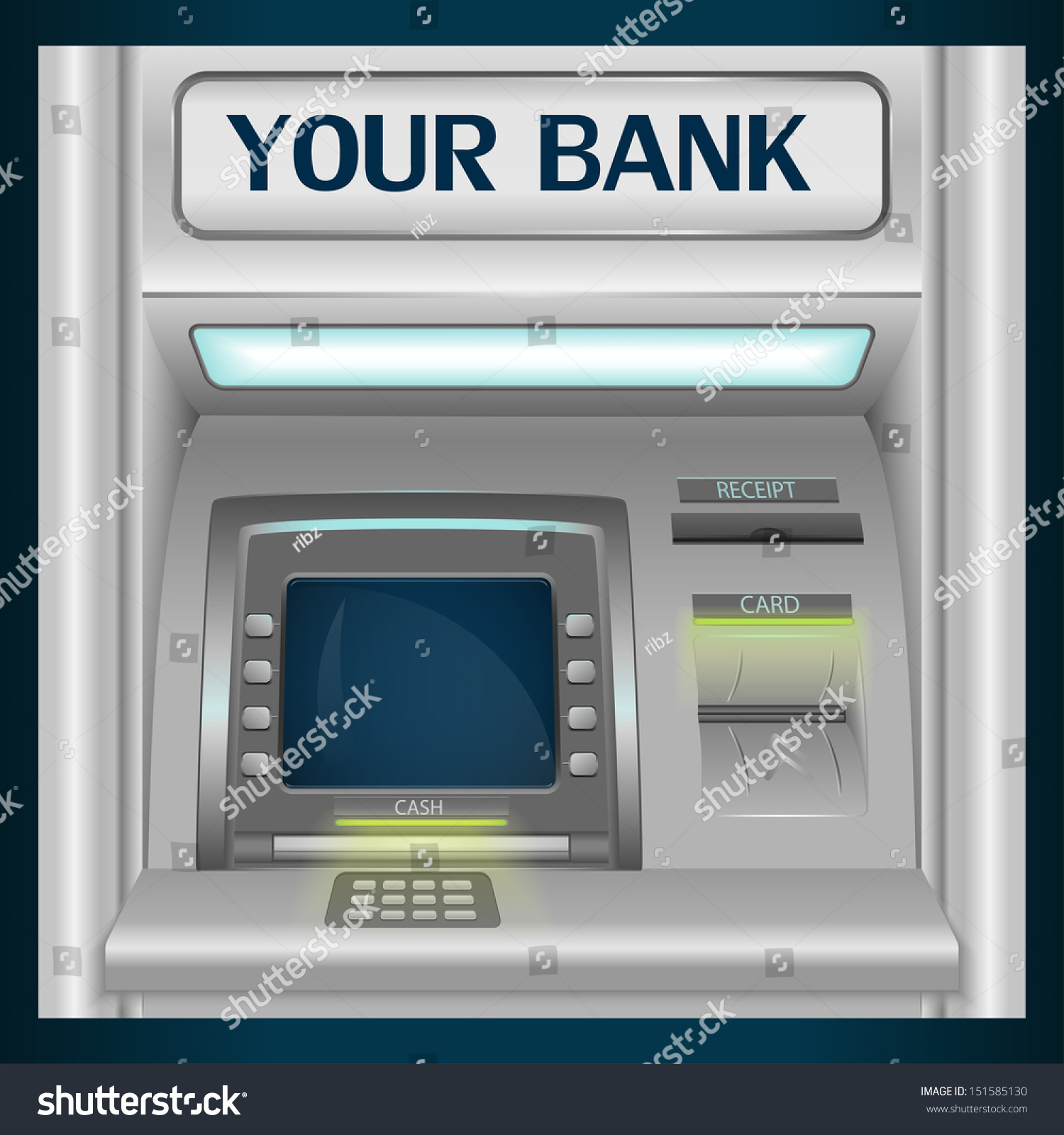 Vector Gray Metal Atm Stock Vector (Royalty Free) 151585130
