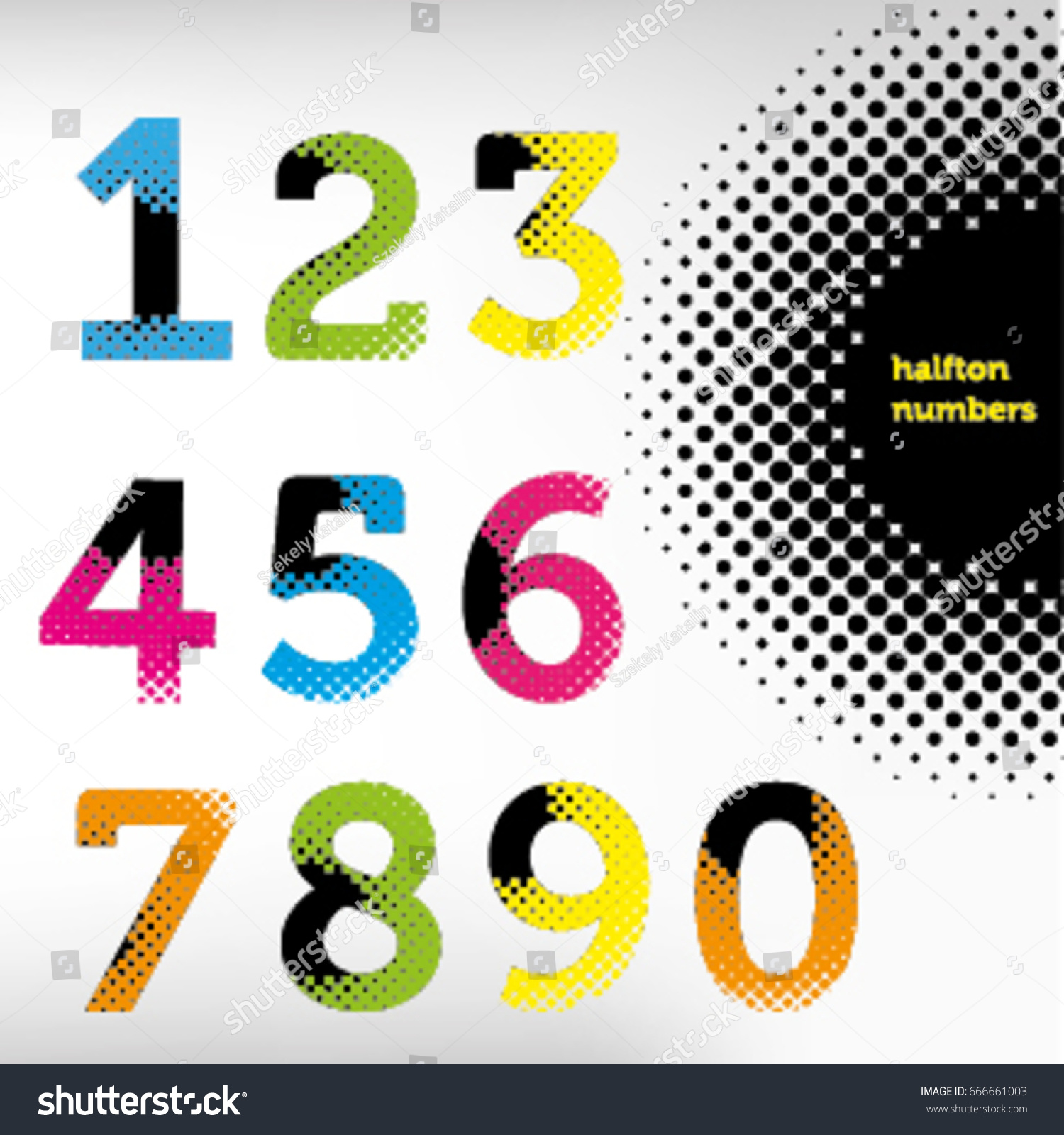 Vector Halftone Numbers Modern Design Stock Vector (Royalty Free ...