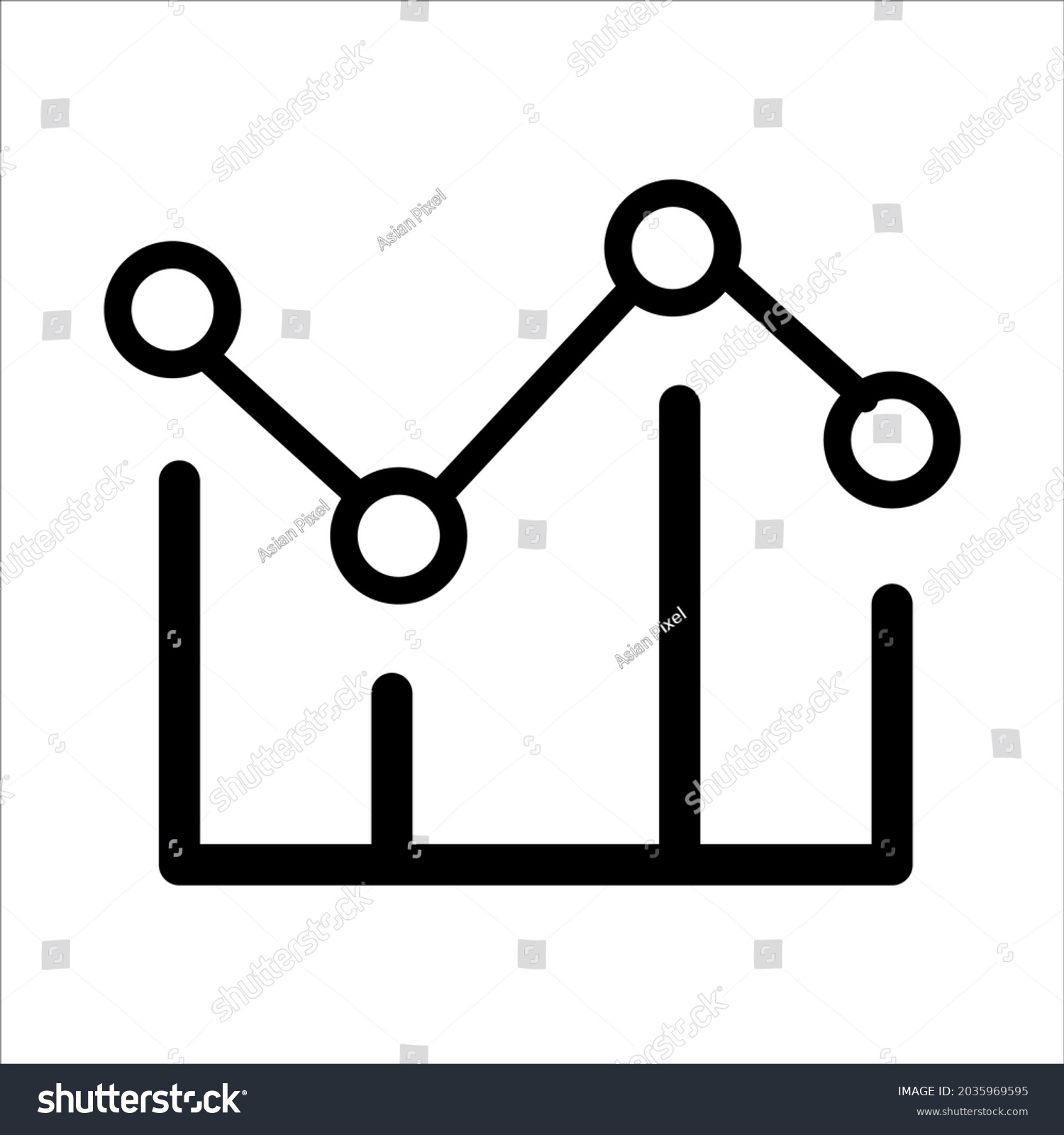 Vector Icon Combo Chart Illustration Stock Vector (Royalty Free ...