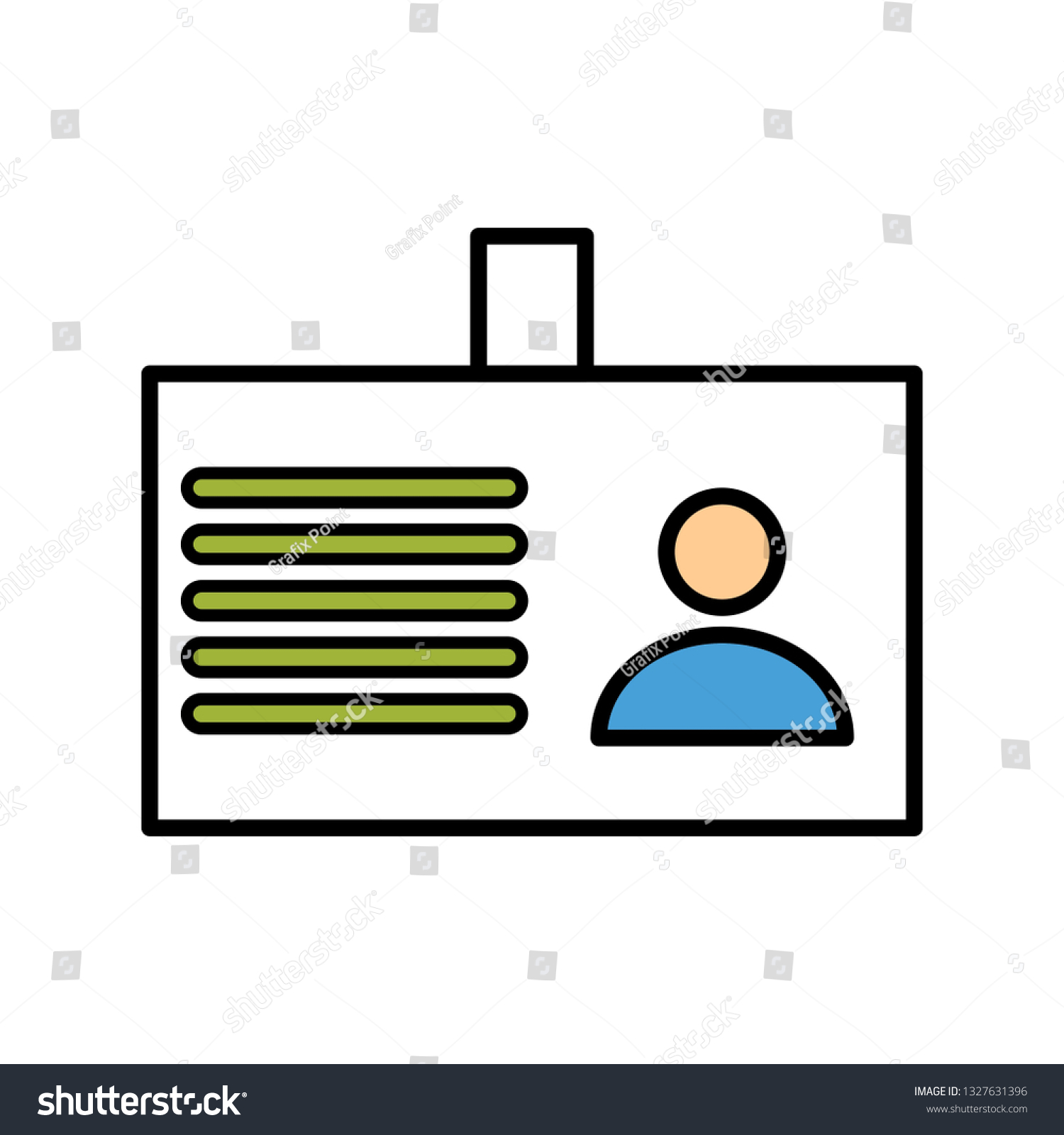 Vector Identity Card Icon Stock Vector (Royalty Free) 1327631396 ...