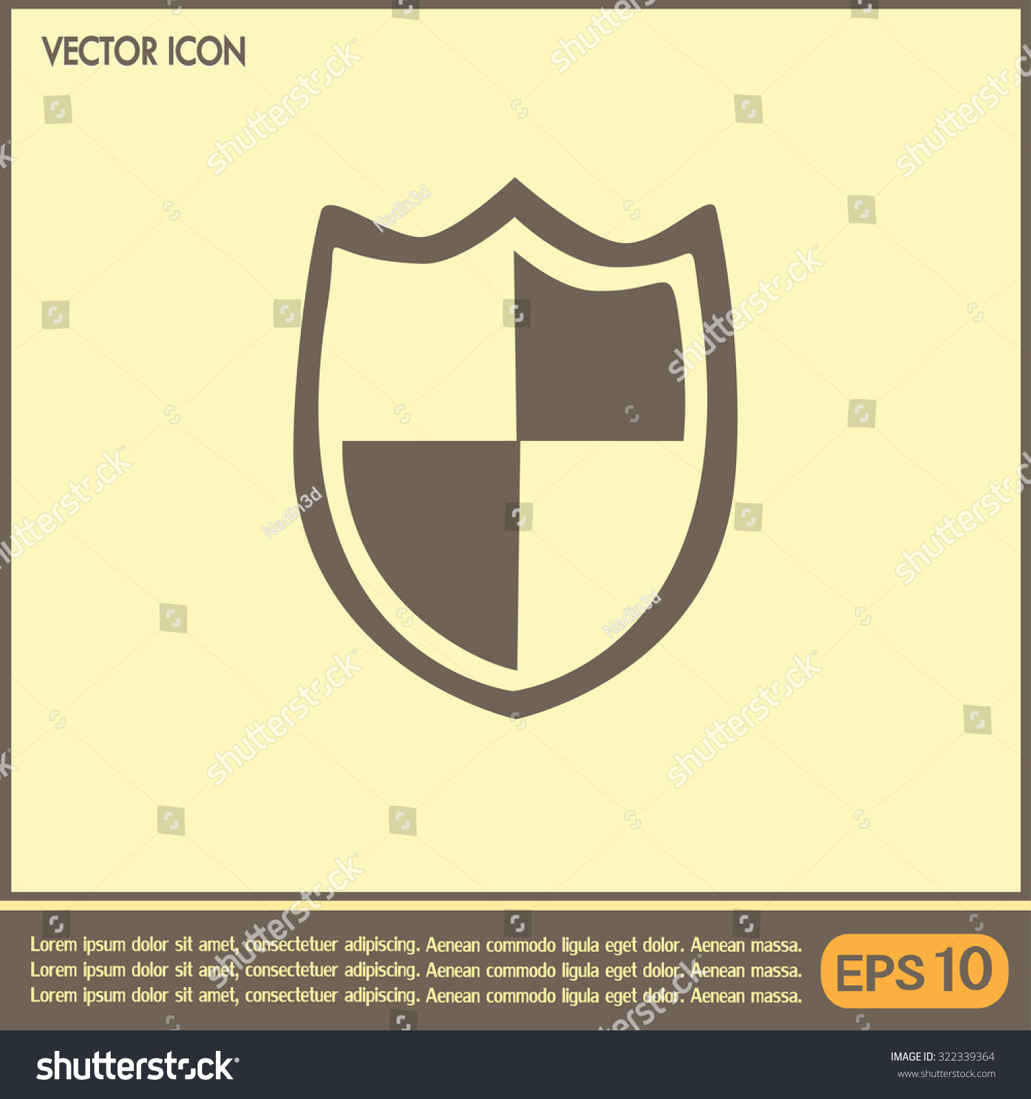 Vector Illustration Shield Stock Vector (Royalty Free) 322339364