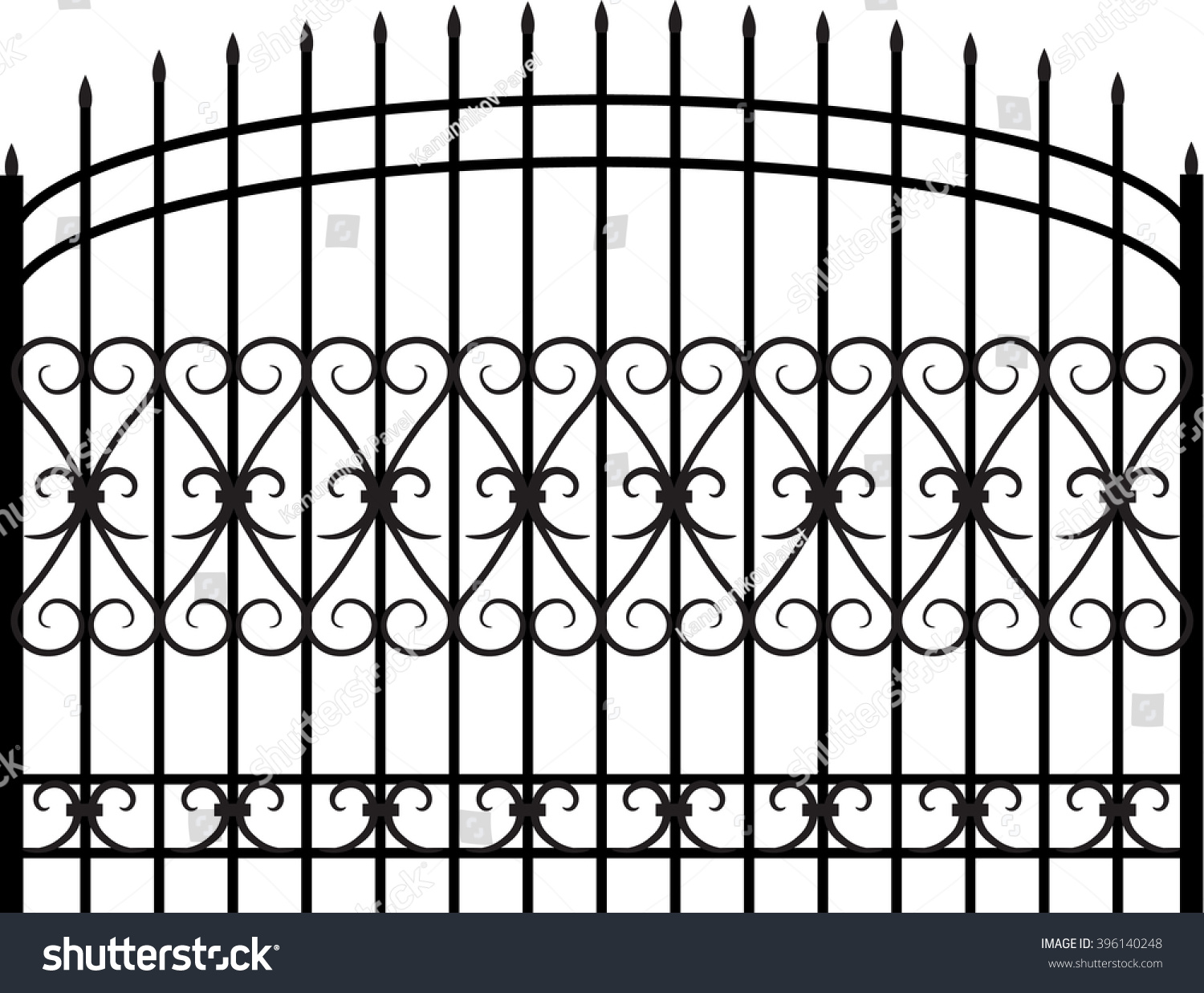 Vector Iron Fence Stock Vector (Royalty Free) 396140248 | Shutterstock